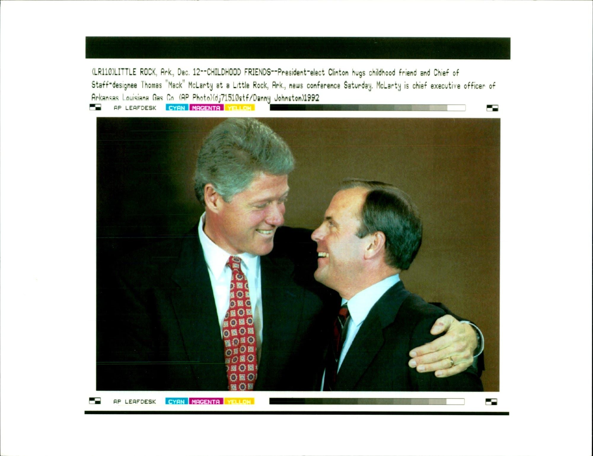 Bill Clinton with Thomas Mack McLarty. - Vintage Photograph