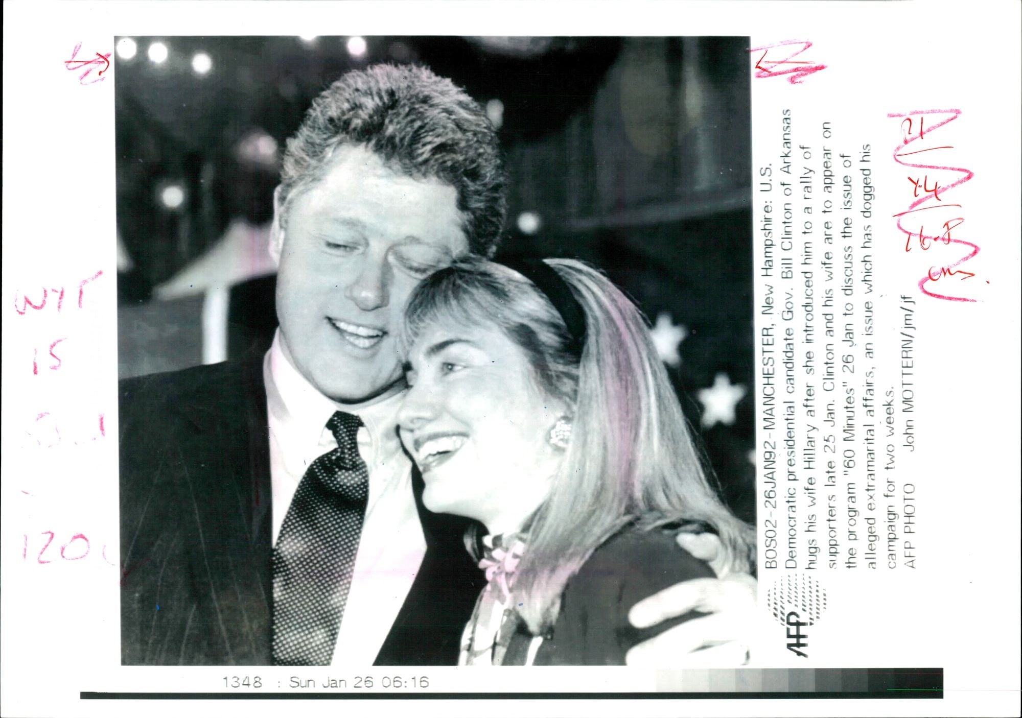 Bill Clinton with his wife. - Vintage Photograph