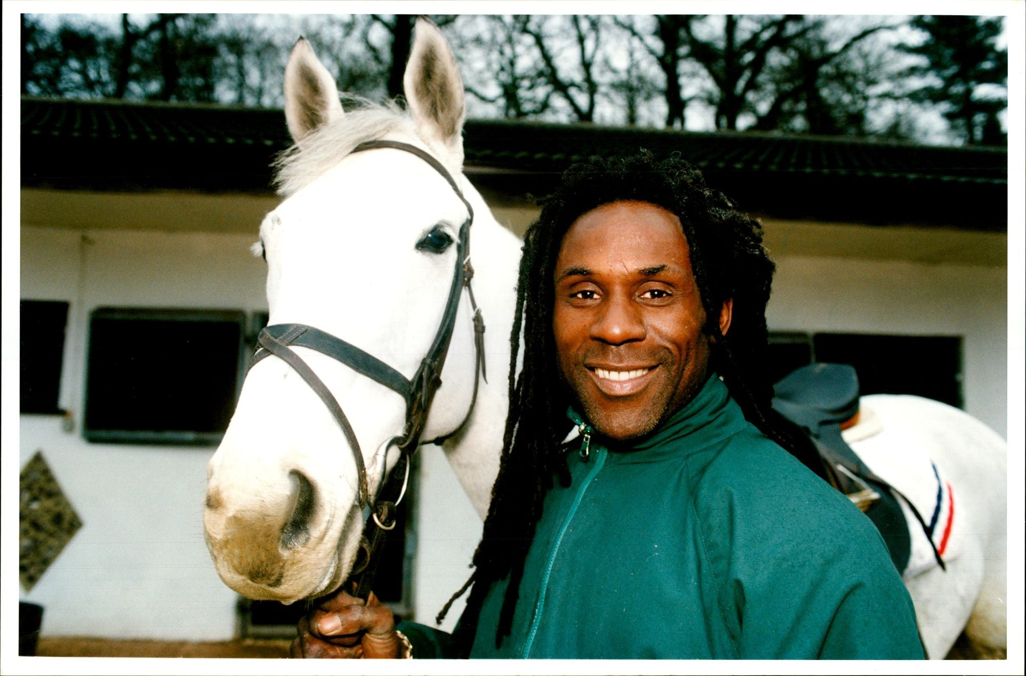 Oliver Skeete with White Cloud the Horse. - Vintage Photograph