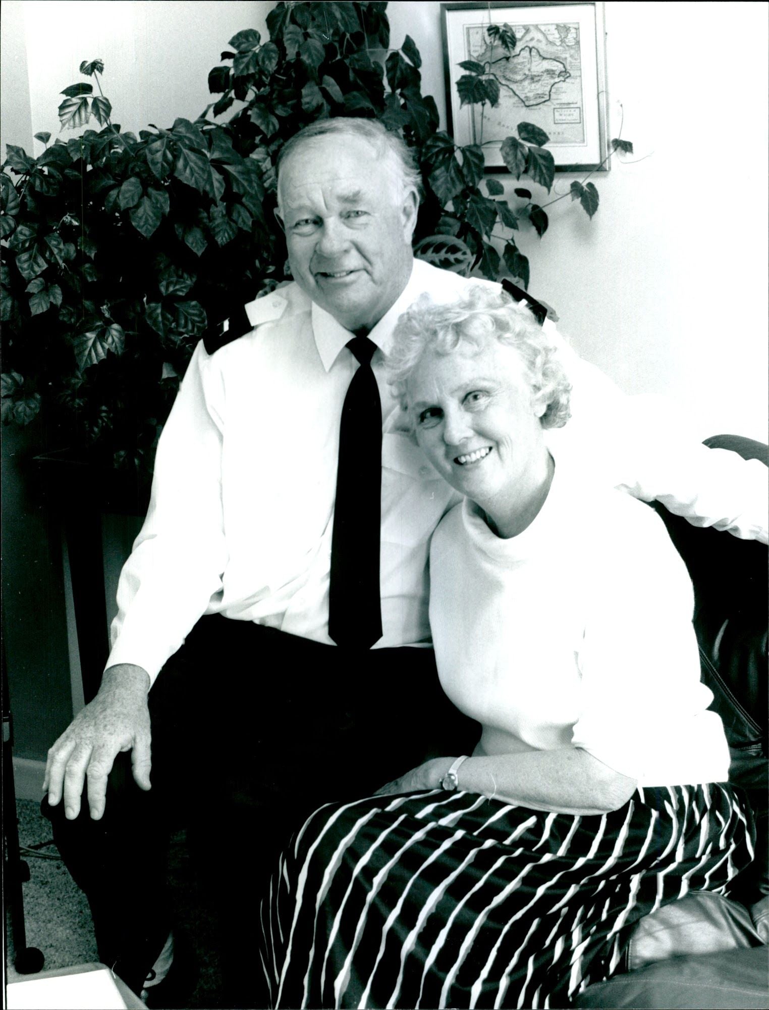 A photo showing Jack Wylie with his wife. - Vintage Photograph
