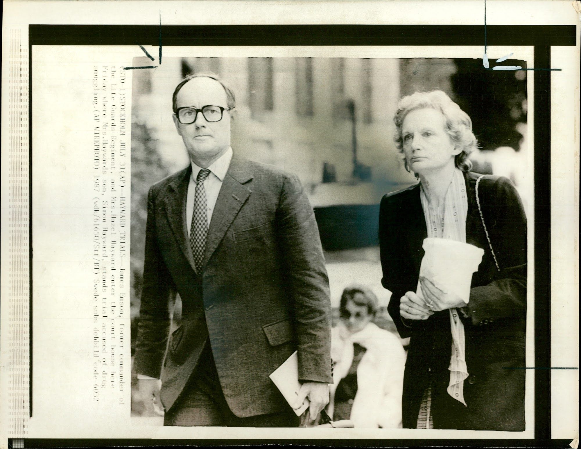 Capt. Simon Hayward with his mother Hazel. - Vintage Photograph