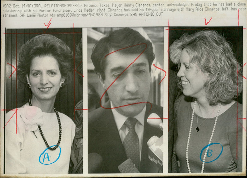 Henry Cisneros, Mary Alice Cisneros and Linda Medlar - Vintage Photogr