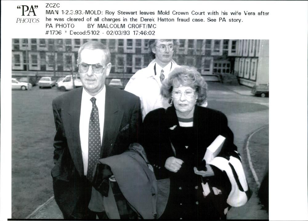 Roy Stewart leaves Mold Crown Court with his wife Vera - Vintage Photo