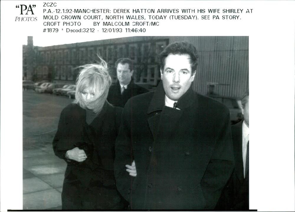 Derek Hatton arrives with his wife Shirley at Mold Crown Court - Vinta