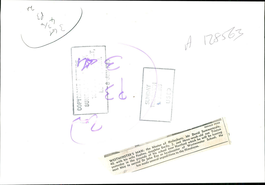 David Summerscale and his wife Pauline and their children, Emily and T