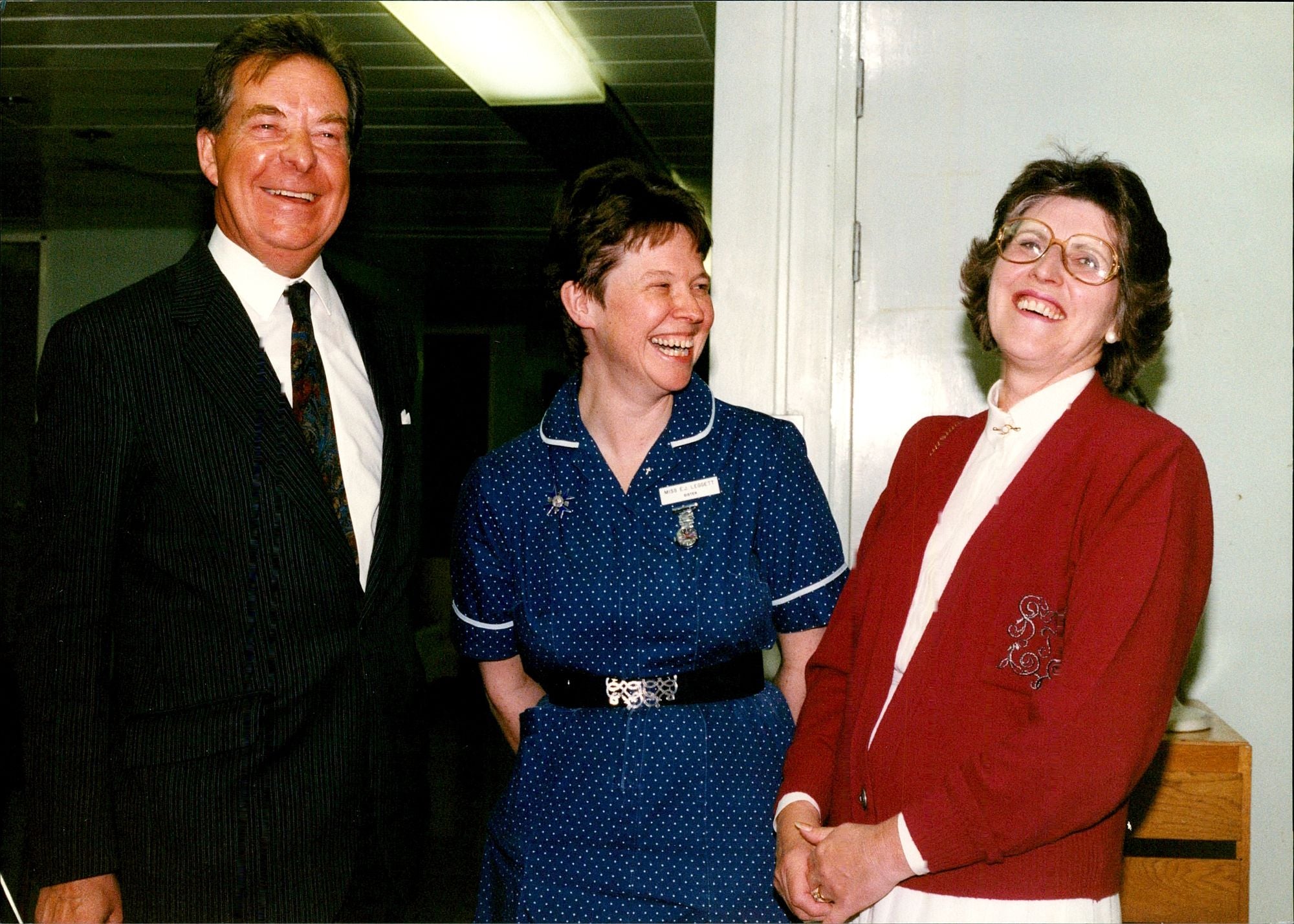 Sir Peter Imbert and Lady Imbert with ward sister Jane at St Thomas' H