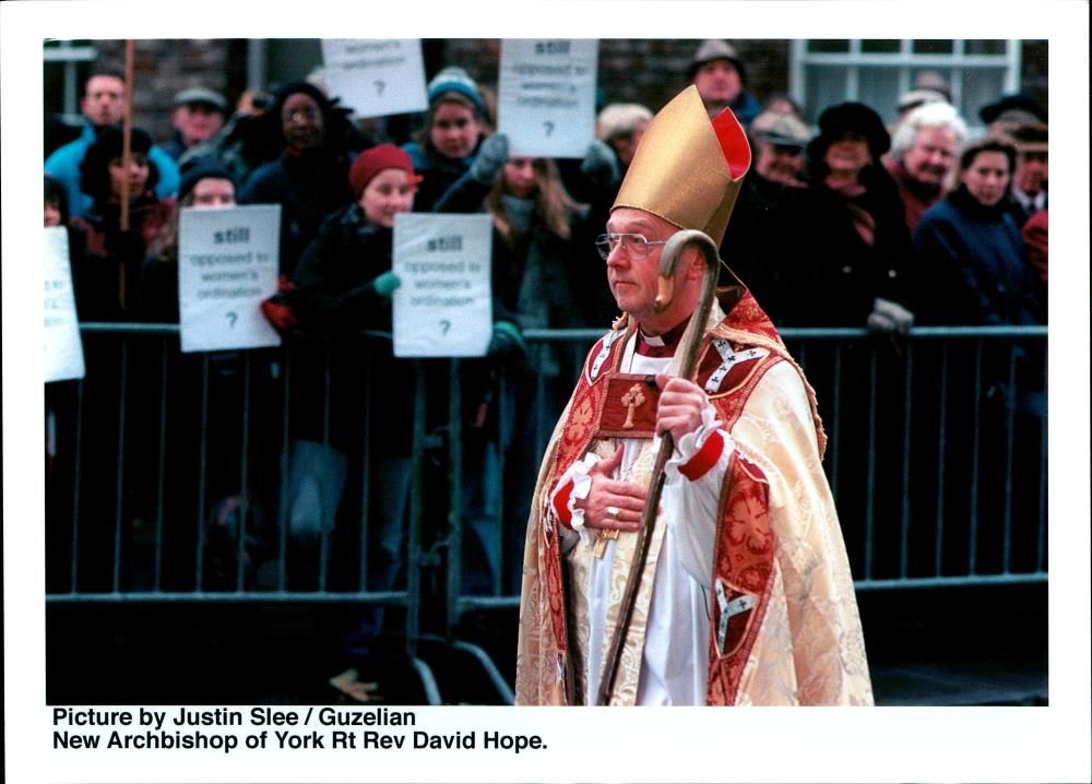 New Archbishop of York David Hope being greeted by well-wisher - Vinta