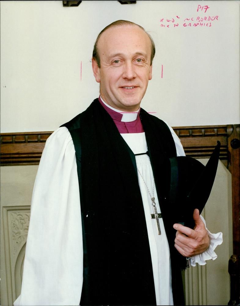 Bishop David Hope in the Moses Room at the House of Lords - Vintage Ph