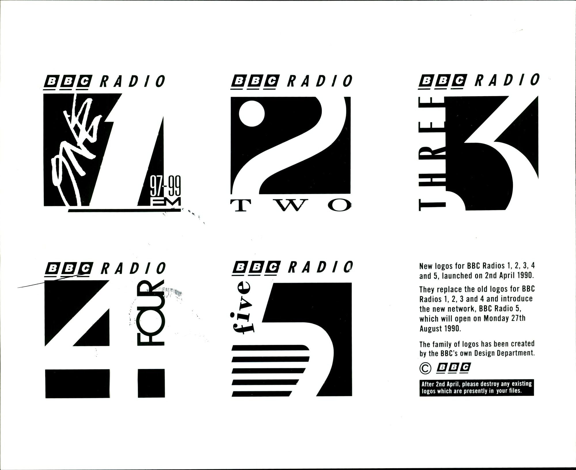 NEW LOGOS FOR BBC RADIOS AND LAUNCHED APRIL INCLUDING PRESS TELEVISION