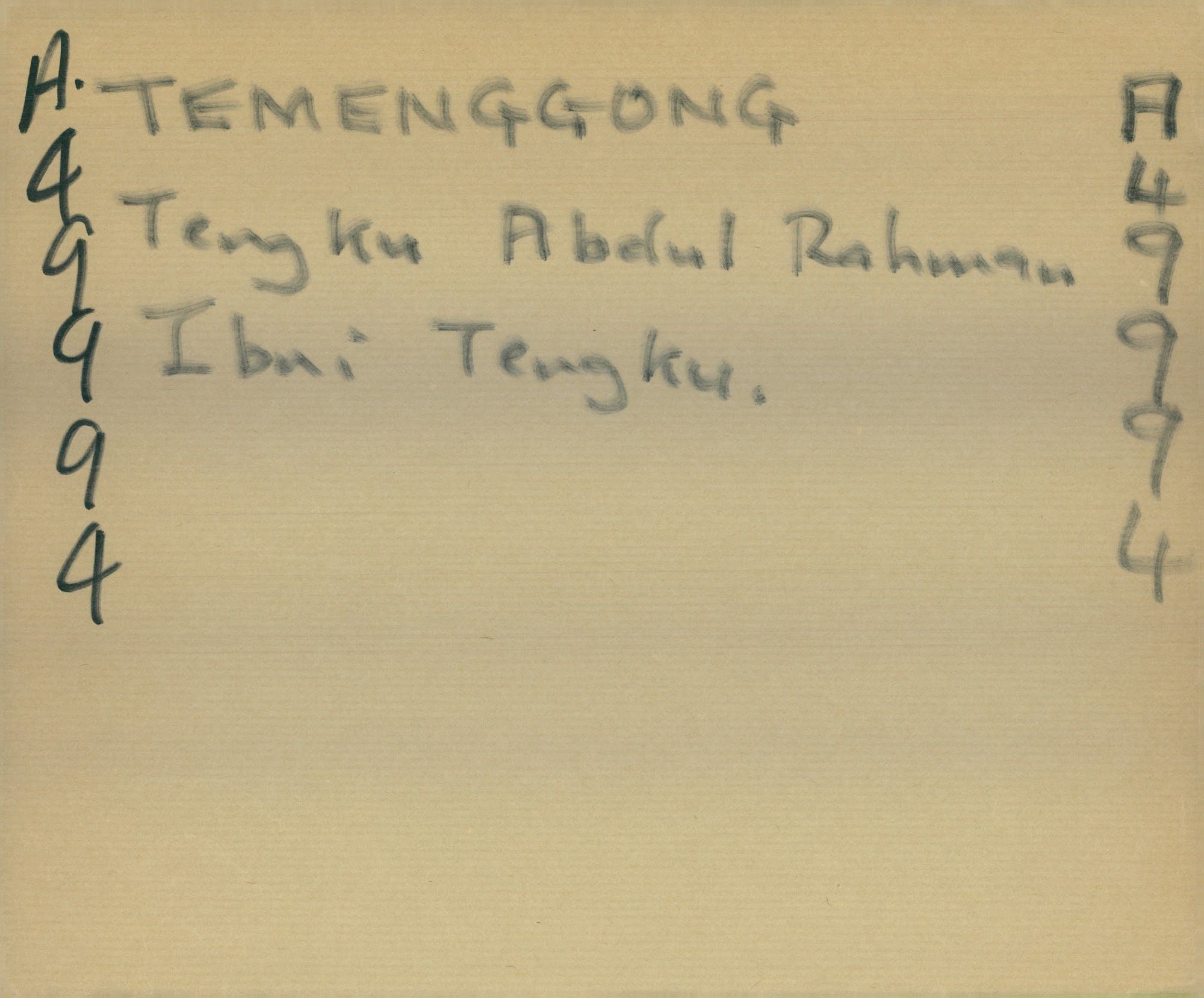 Temenggong Tunku Abdul Rahman Igni Tengku. - Vintage Photograph