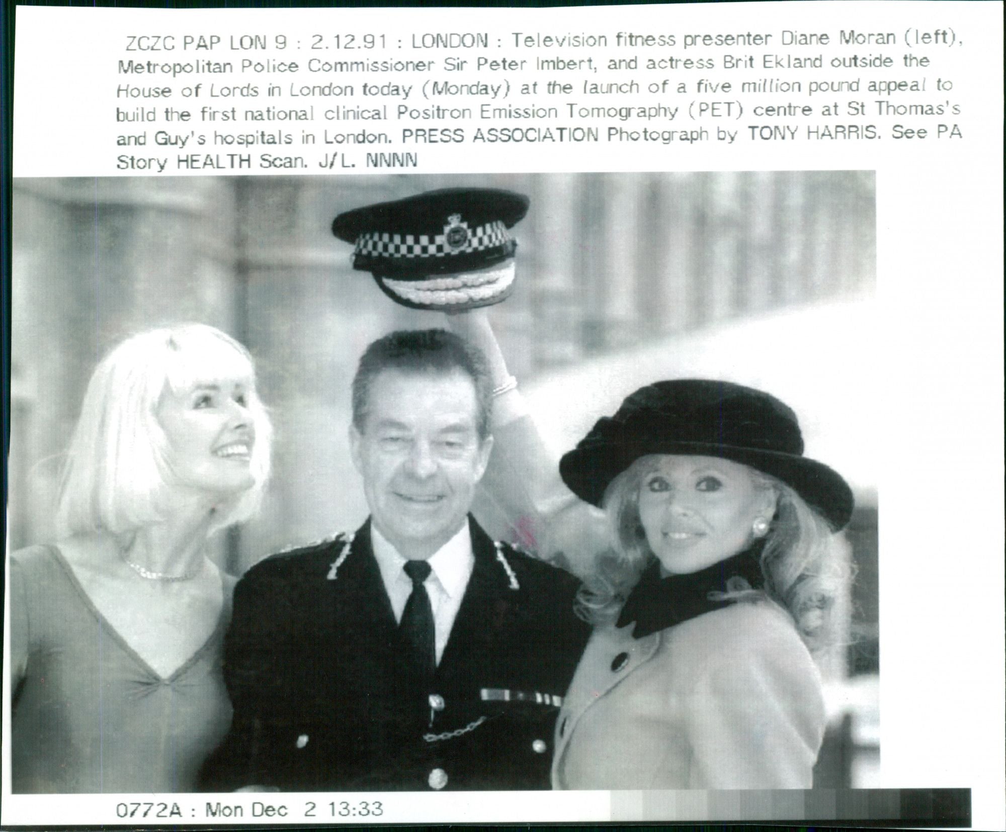Fitness presenter Diane Moran, Met Police Commissioner Sir Peter Imber