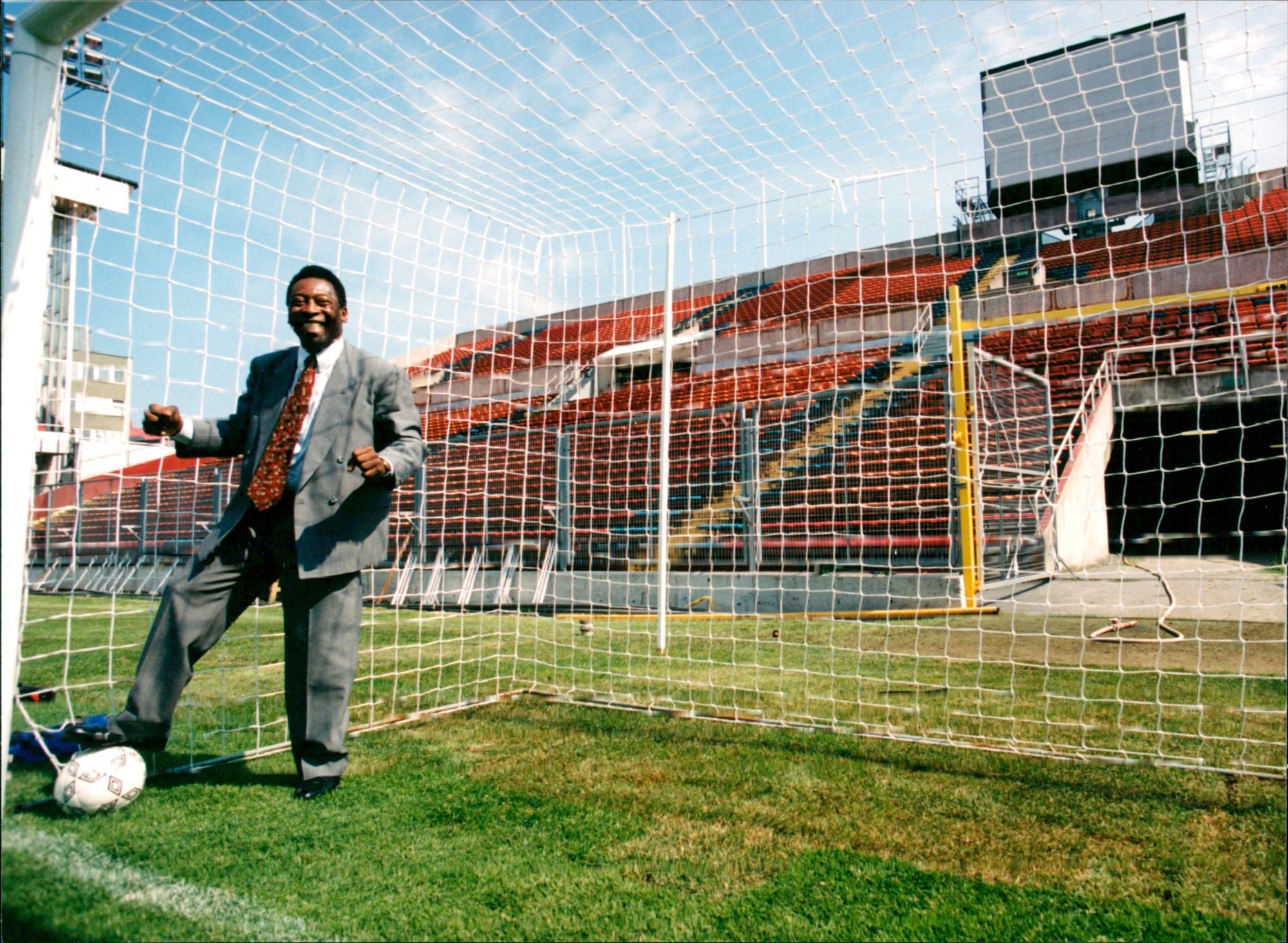 PelÃ© back at RÃ¥sunda football stage - Vintage Photograph