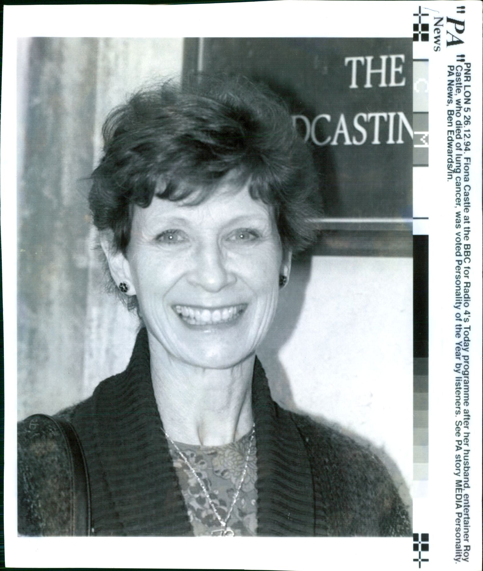 Fiona Castle at the BBC for Radio. - Vintage Photograph