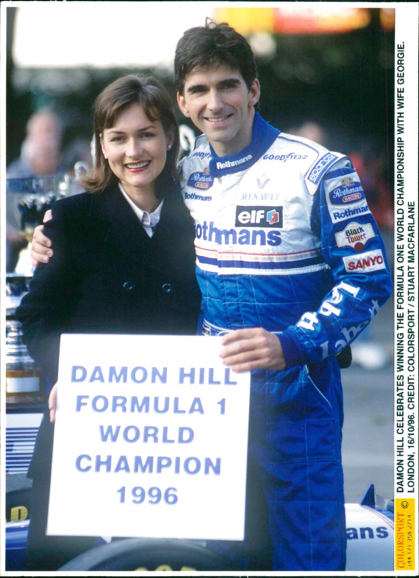 1996 CHAMPION WORLD FORMULA DAMON HILL ROTHMANS BLACK WIFE - Vintage P