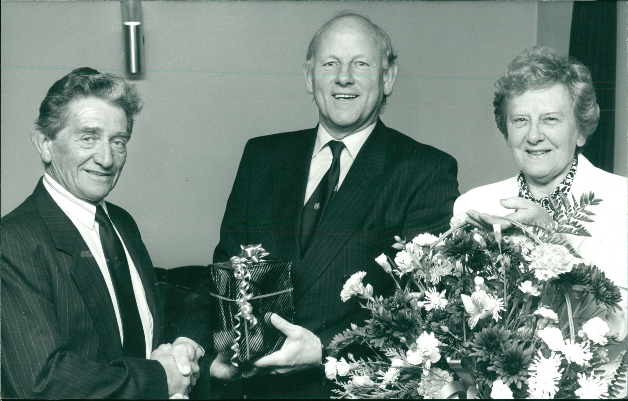 Reg Driver and his wife, Peggy with Michael Lord. - Vintage Photograph