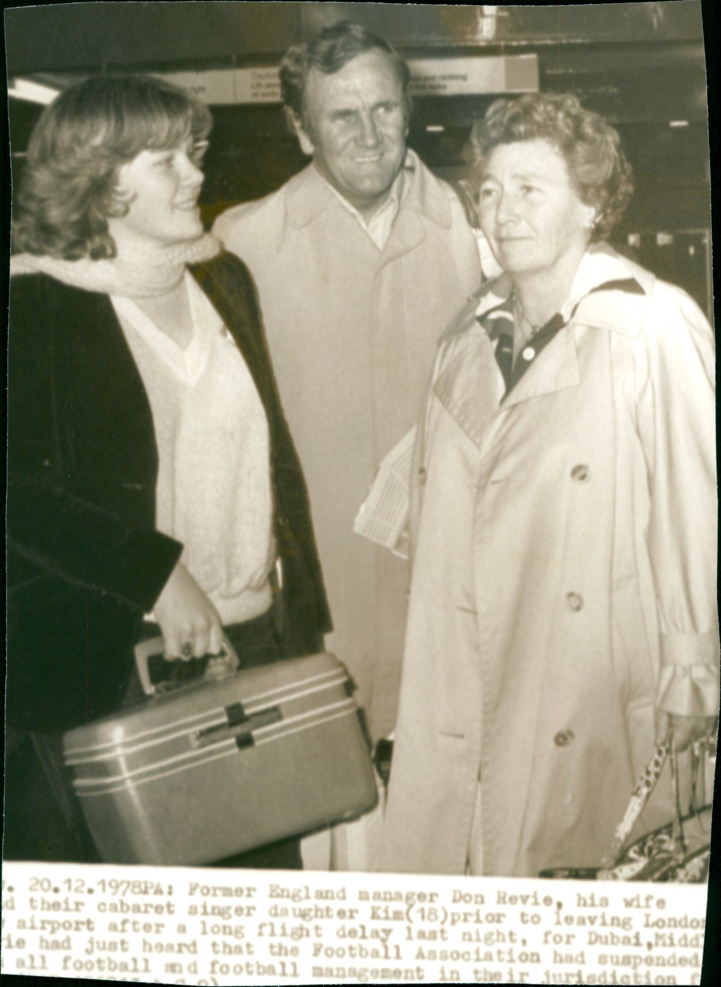 Don Revie with his wife, Elsie, and daughter, Kim. - Vintage Photograp