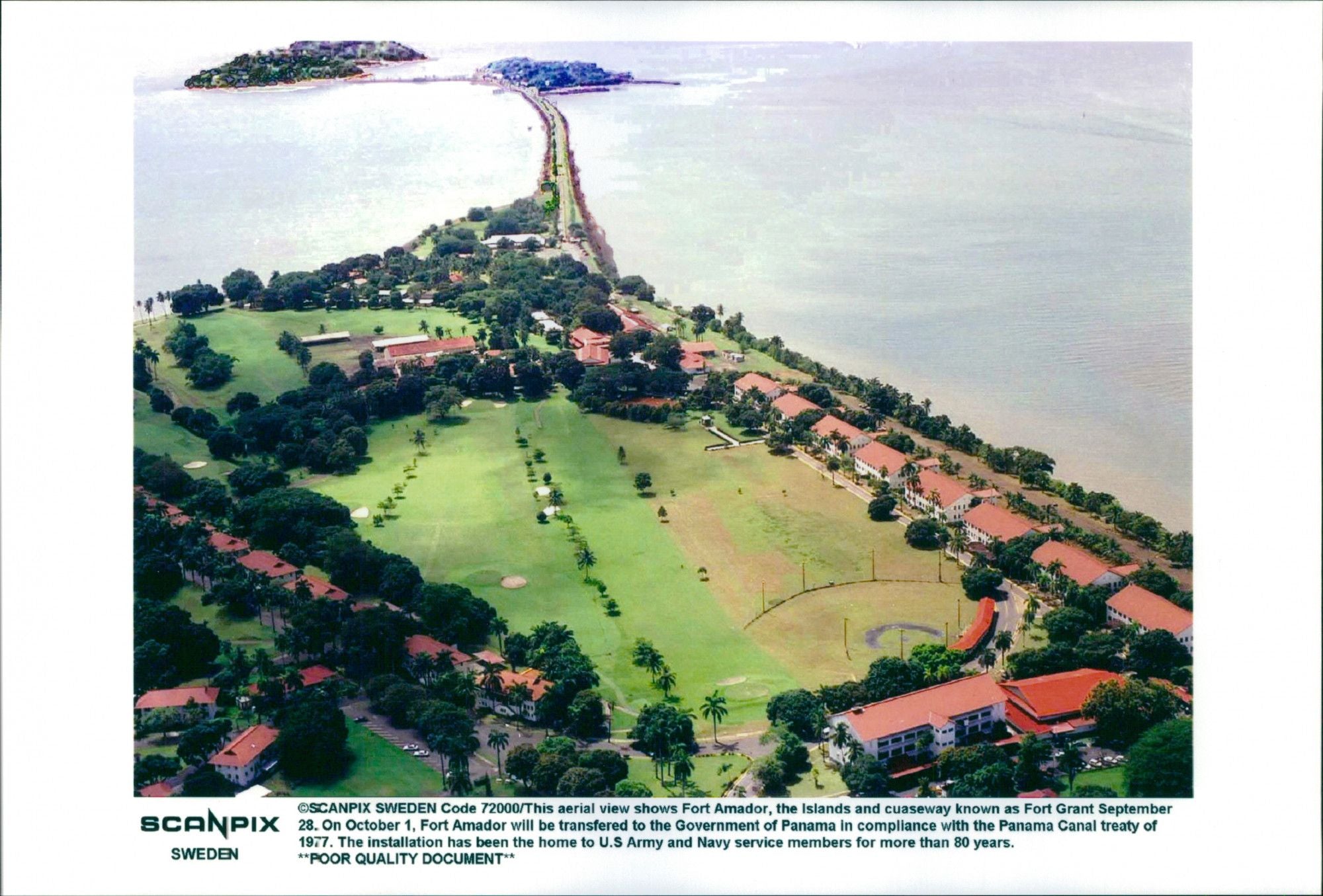 Aerial view of Fort Amador, Panama - Vintage Photograph