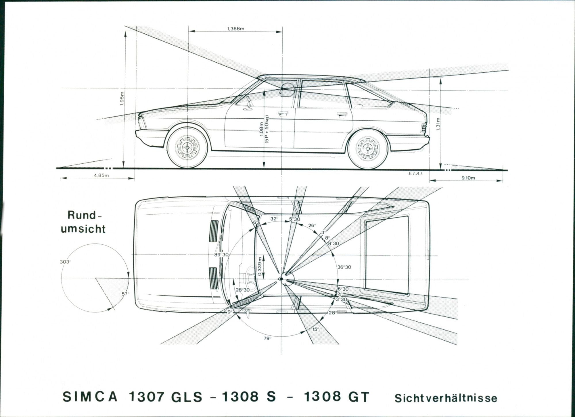 Simca 1307 GLS, Simca 1308 S and Simca 1308 GT - Vintage Photograph