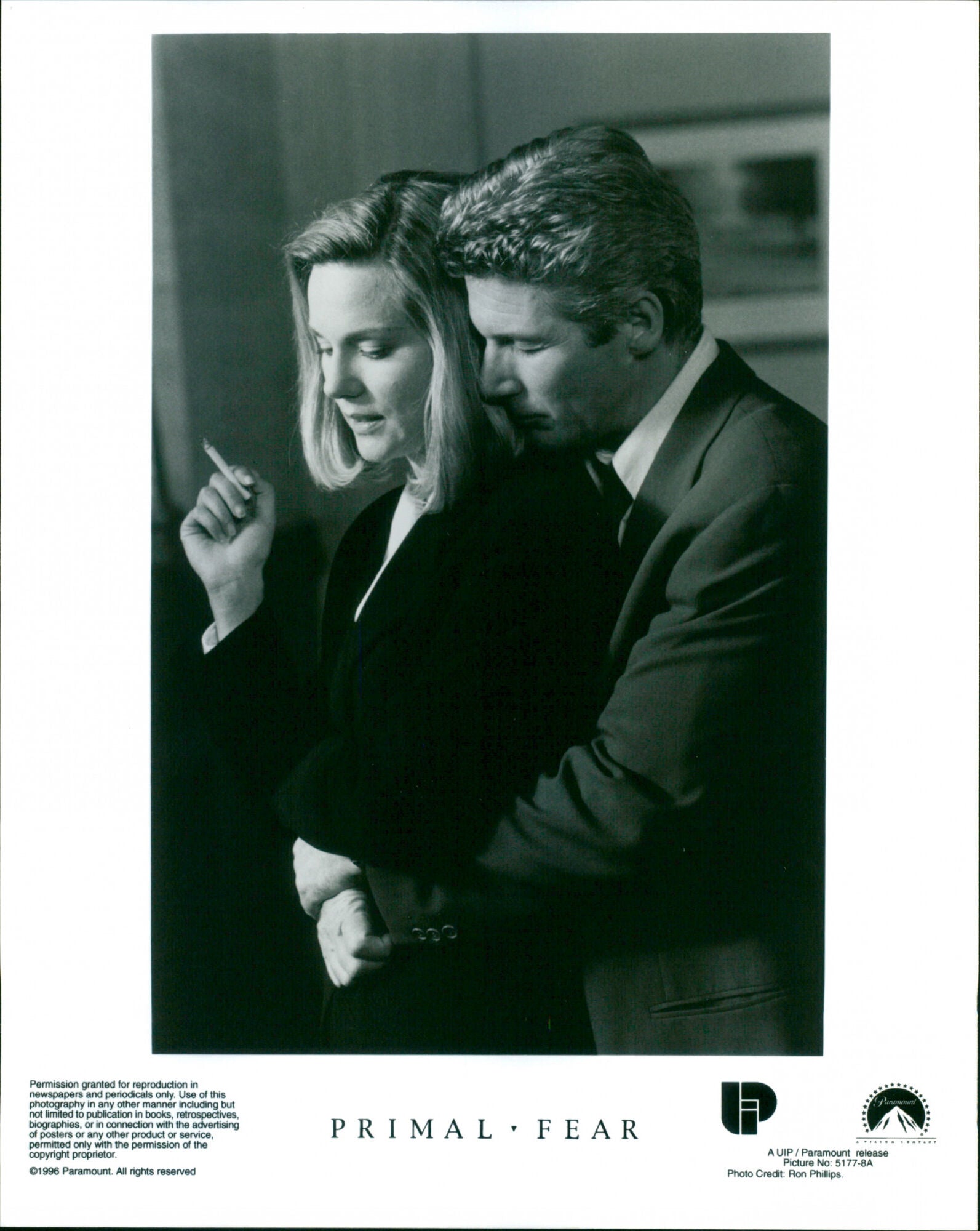 Richard Gere and Laura Linney - Primal Fear - Vintage Photograph