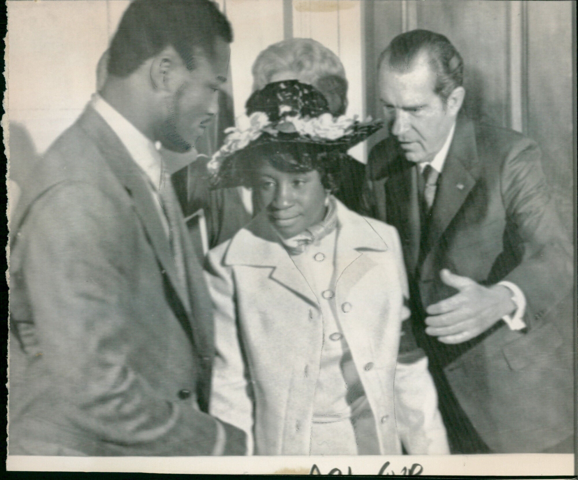 President Nixon, Joe Frazier and His Wife - Vintage Photograph