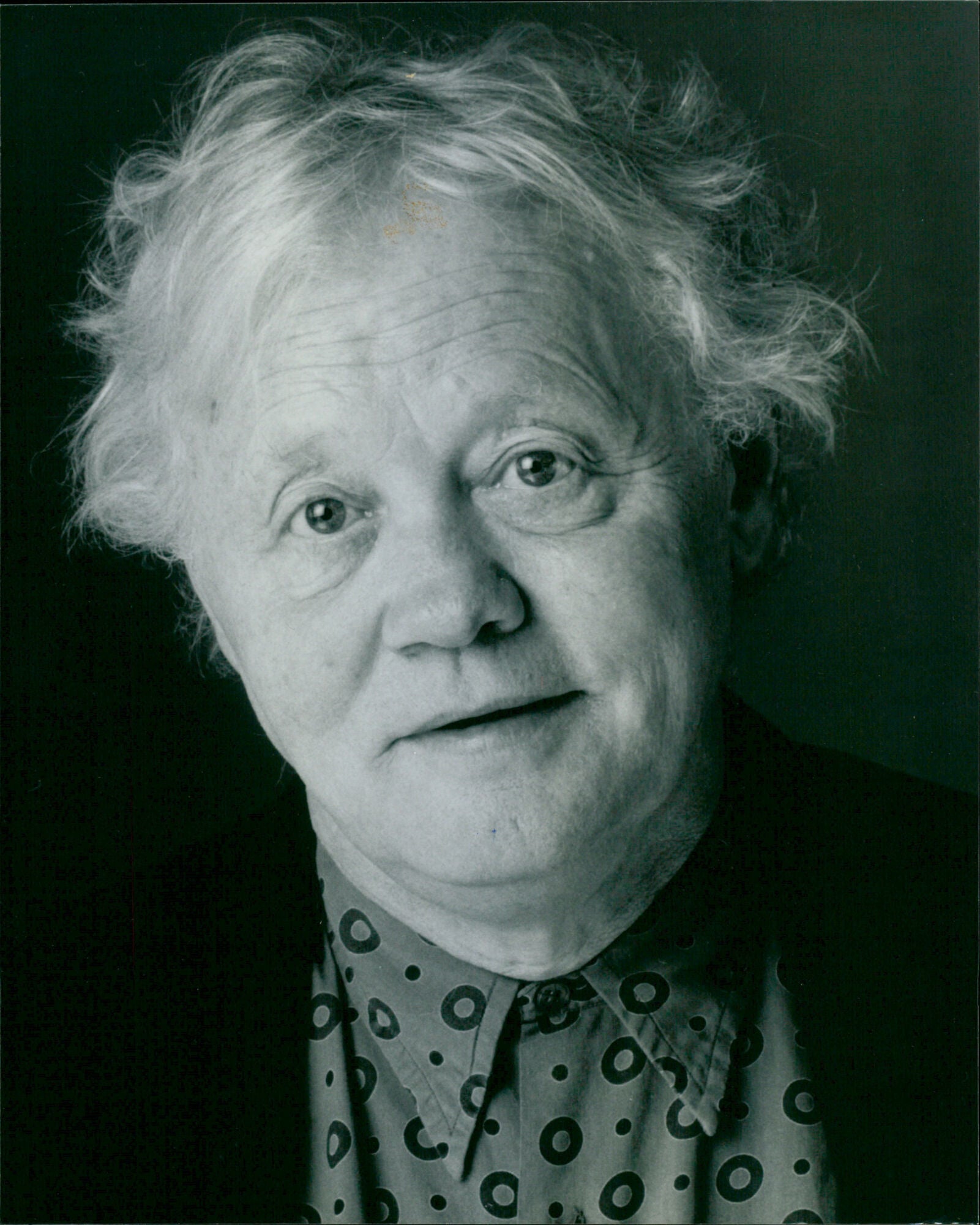 Actors Dudley Sutton and Kerry Gardner pose for a photograph at Chuppy