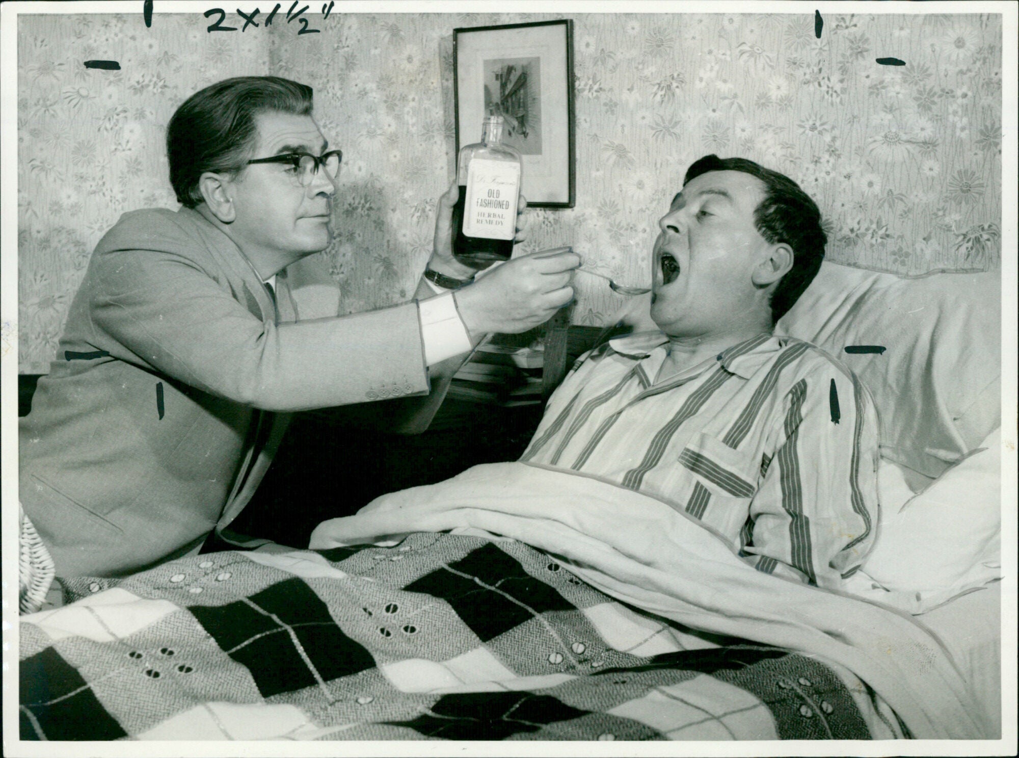 Harry Worth and Geoffrey Hibbert in a scene from the BBC television se