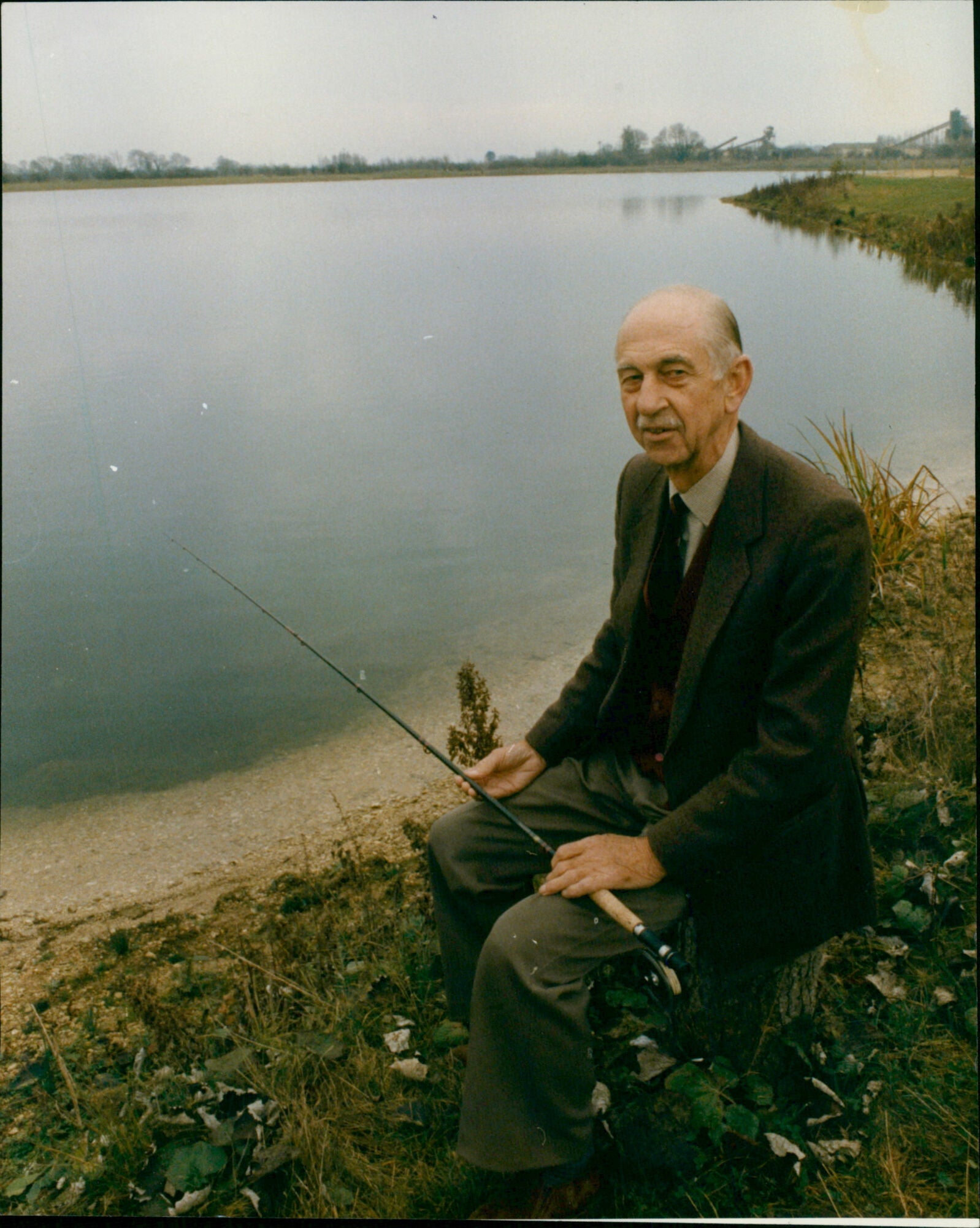 Brigadier Eric Darlow retiring from the Farmoor Fly Fishing Club. - Vi