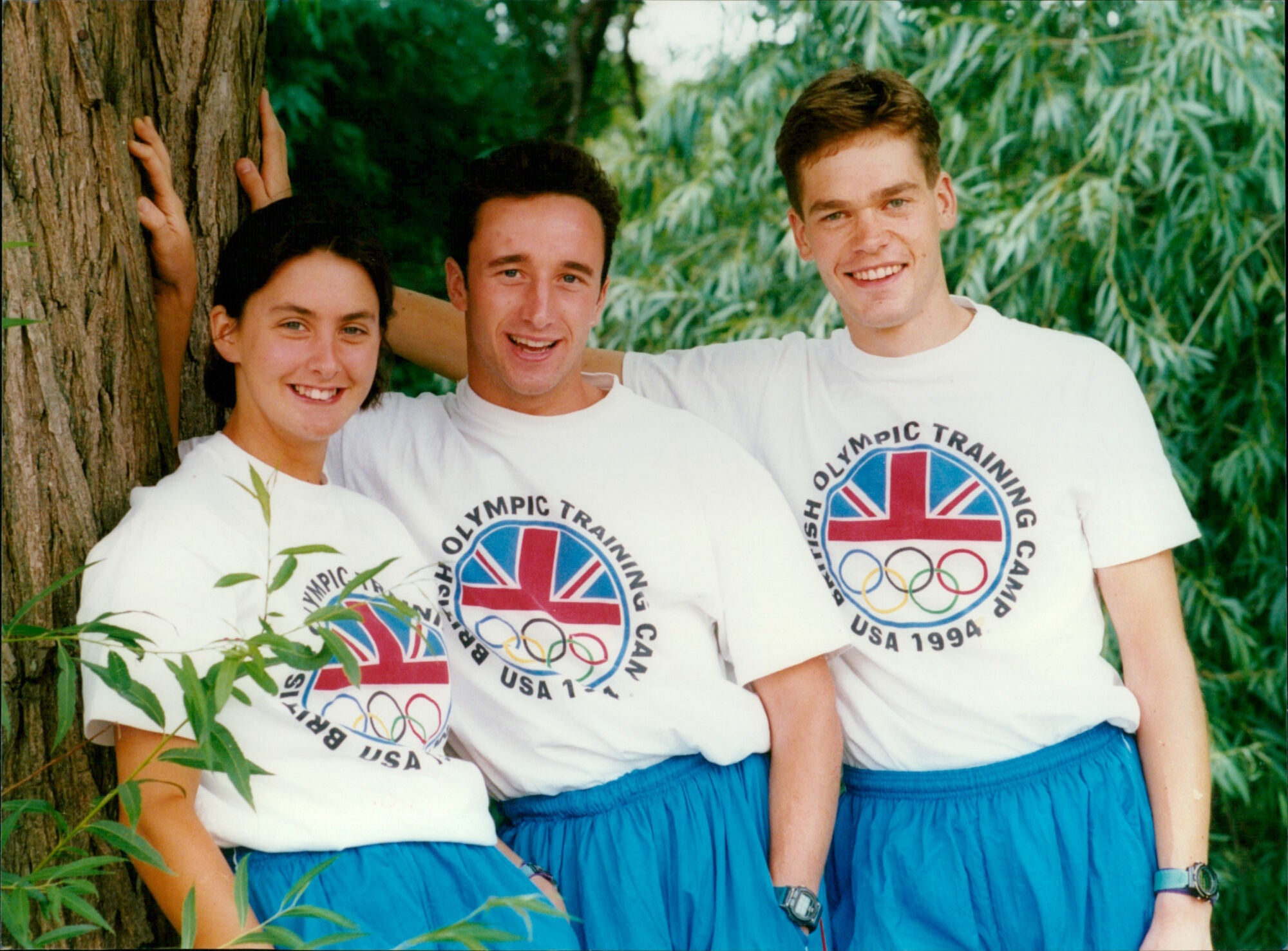 Modern pentathletes Julia Allen, James Greenwell, and Ed Egan in train