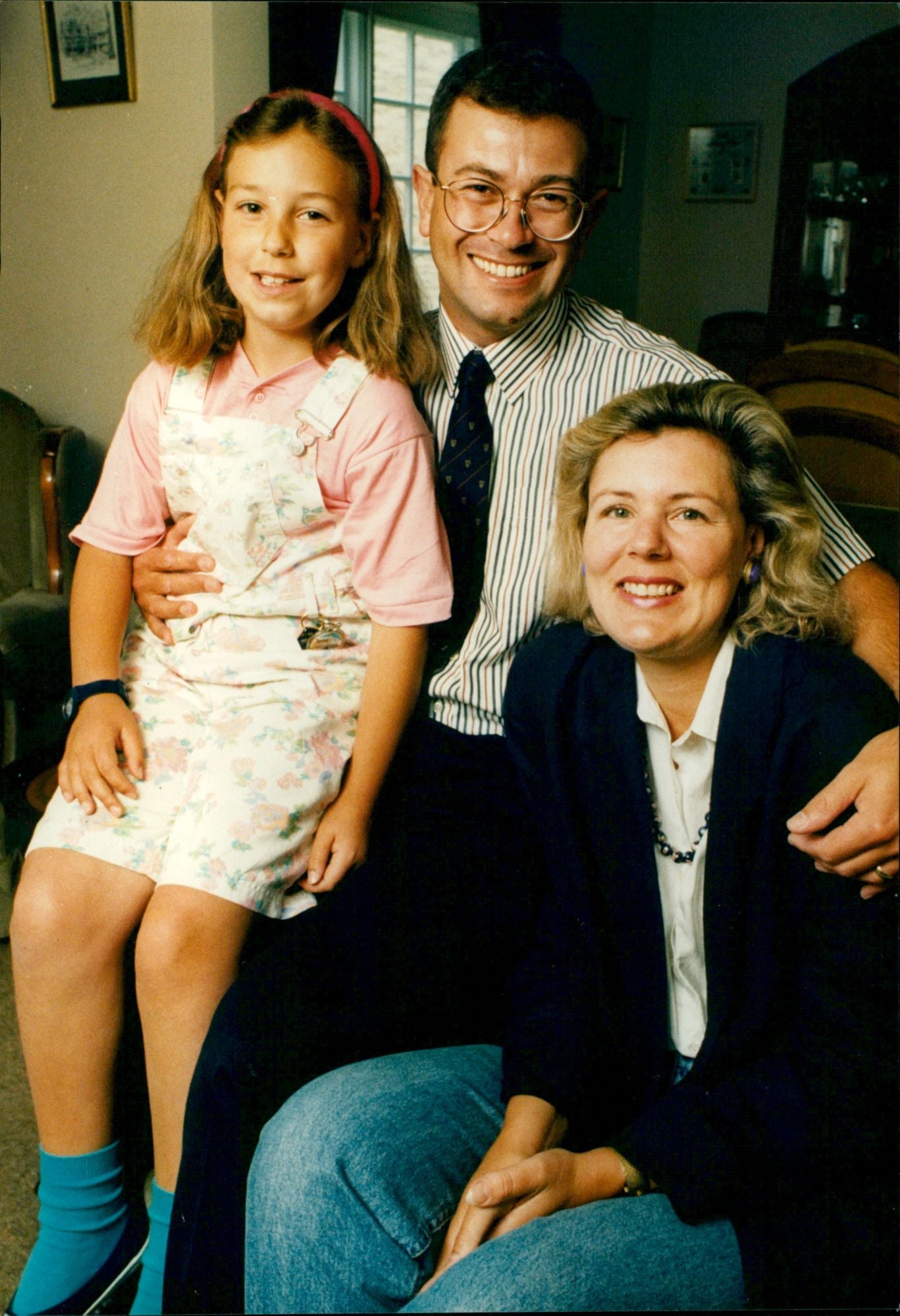 Andrew and Julia Clarke and their daughter Laura pose for a photograph
