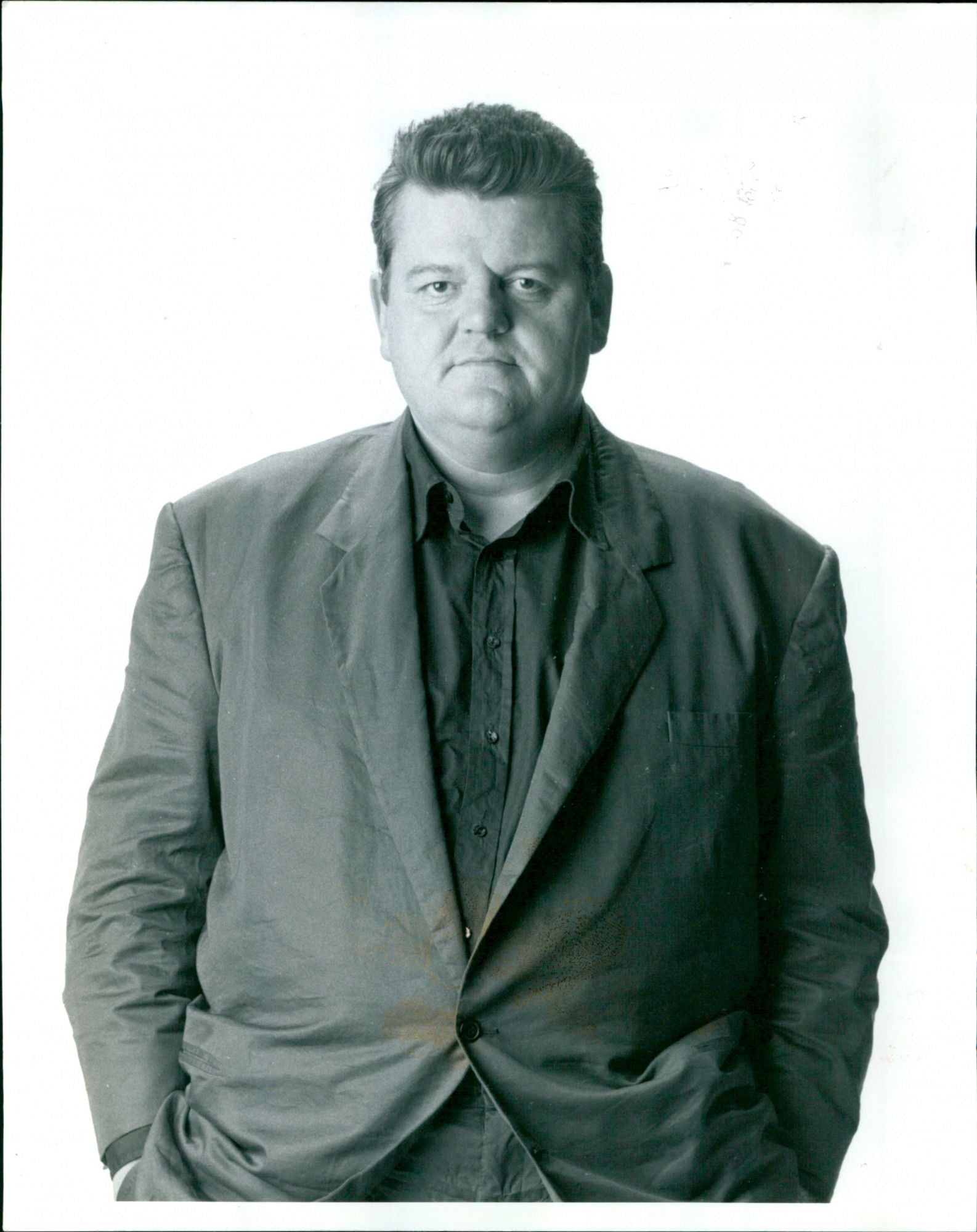 Actor Robbie Coltrane stars in the crime drama "Cracker". - Vintage Ph