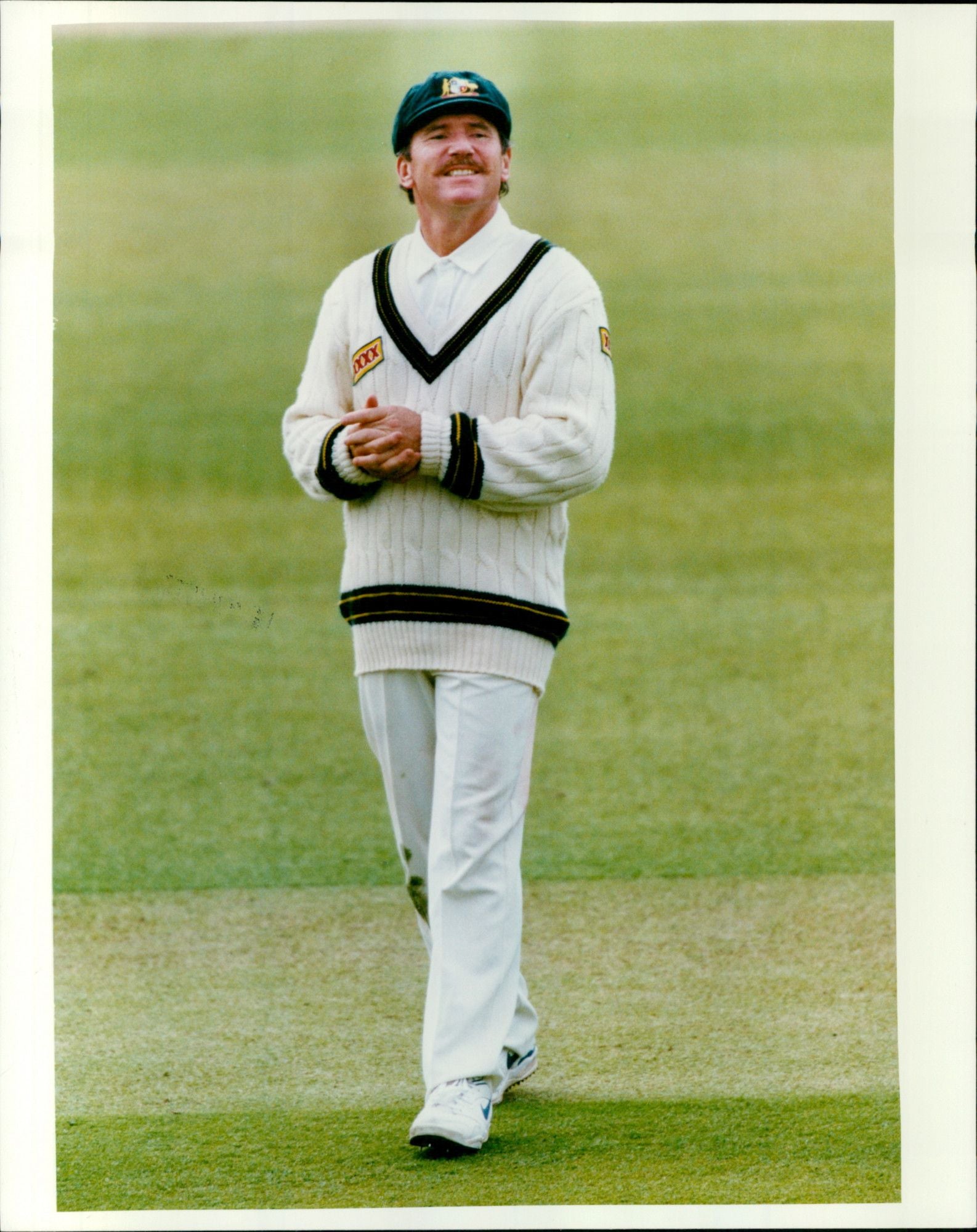 Australian cricketer Allan Border poses for a photo. - Vintage Photogr