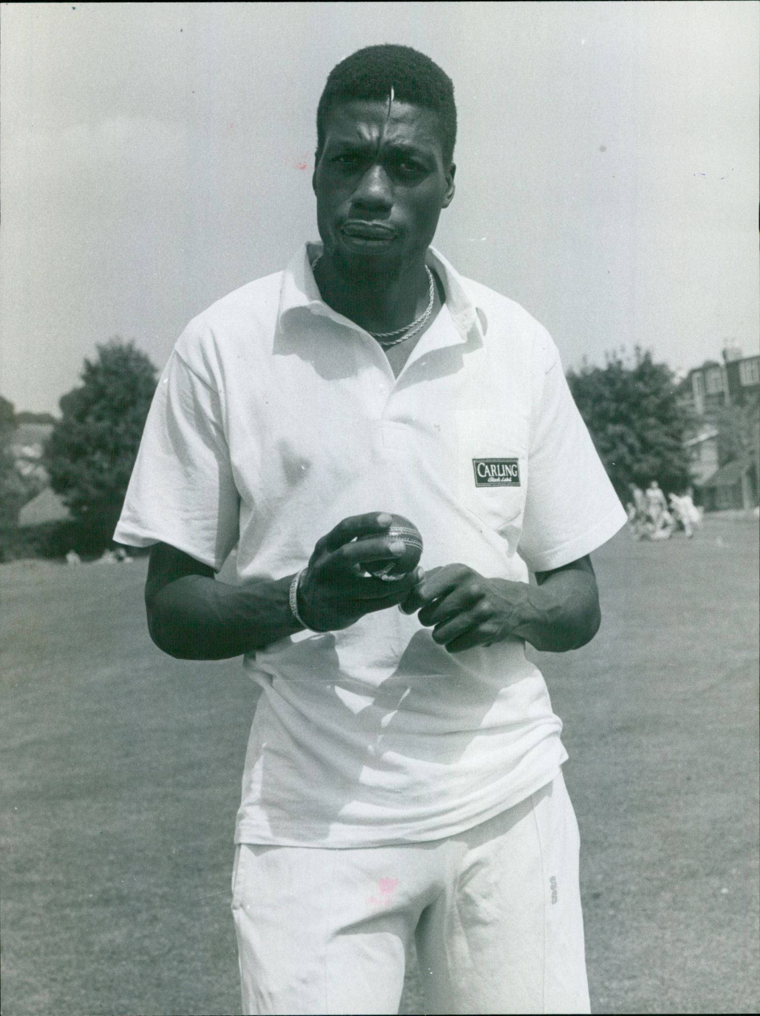 Former West Indies cricketer Curtly Ambrose bowling a delivery during