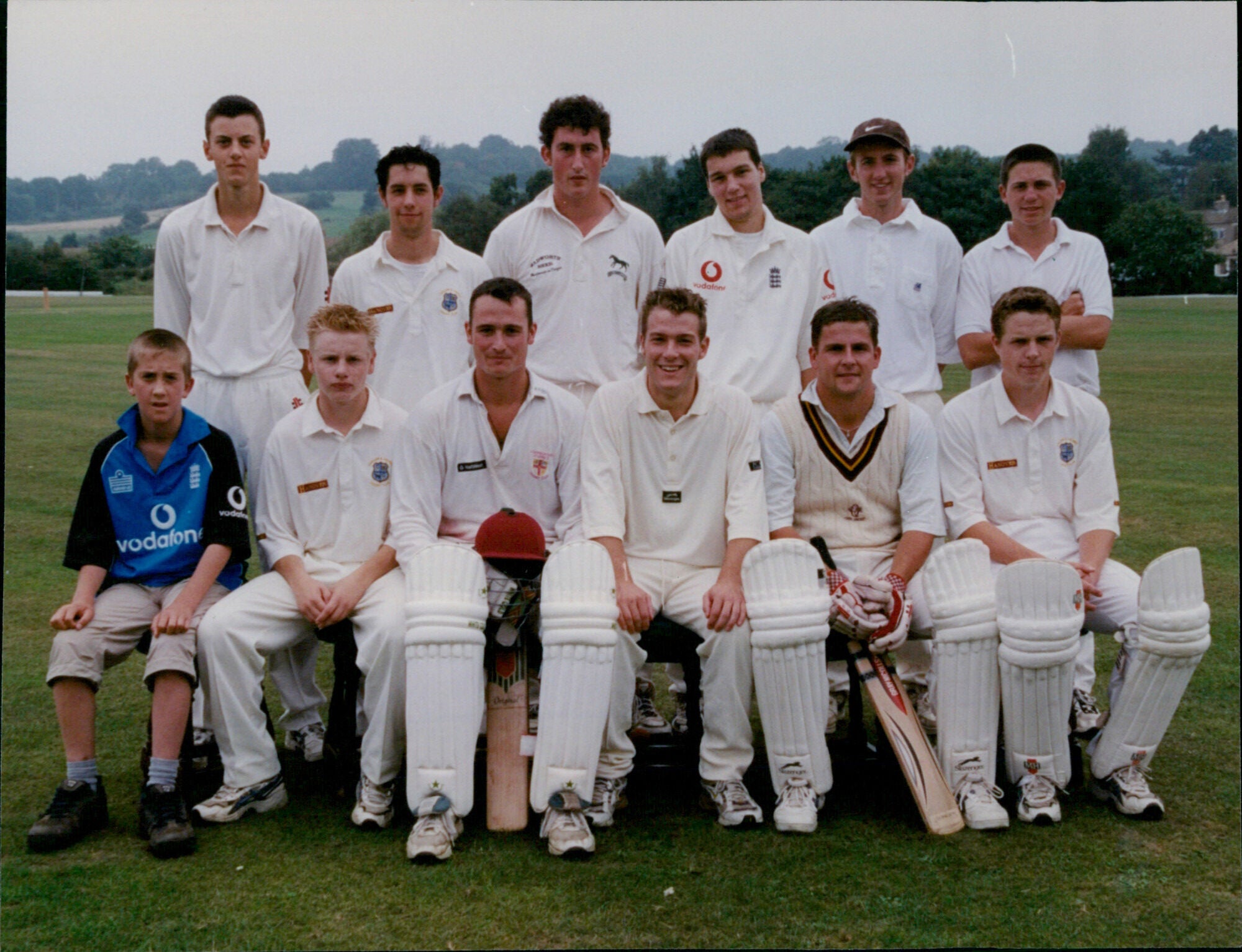 Members of the Horspath and Challow cricket teams pose for a picture f