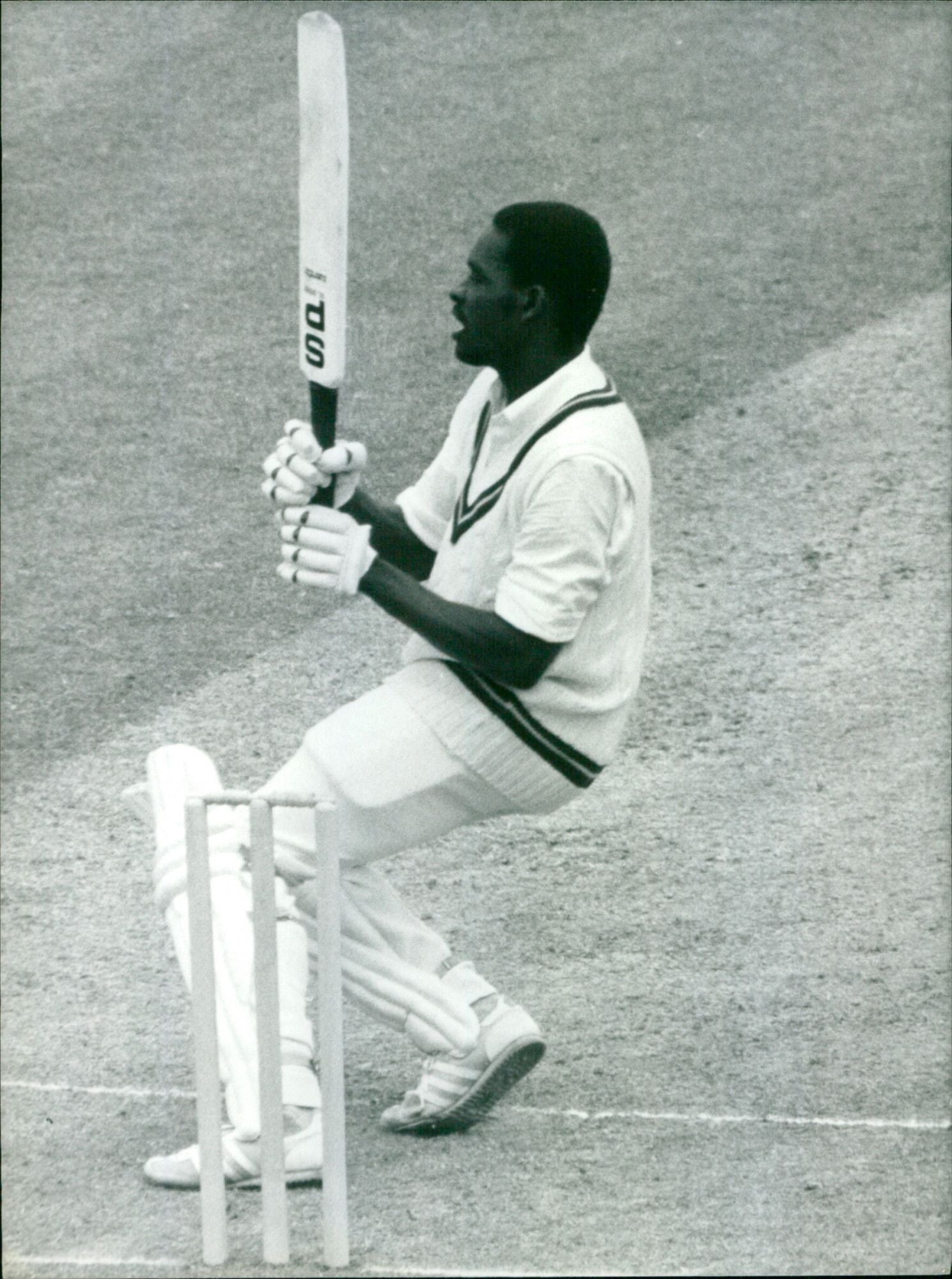 Collis King, a West Indian cricket tour member, plays for a club side