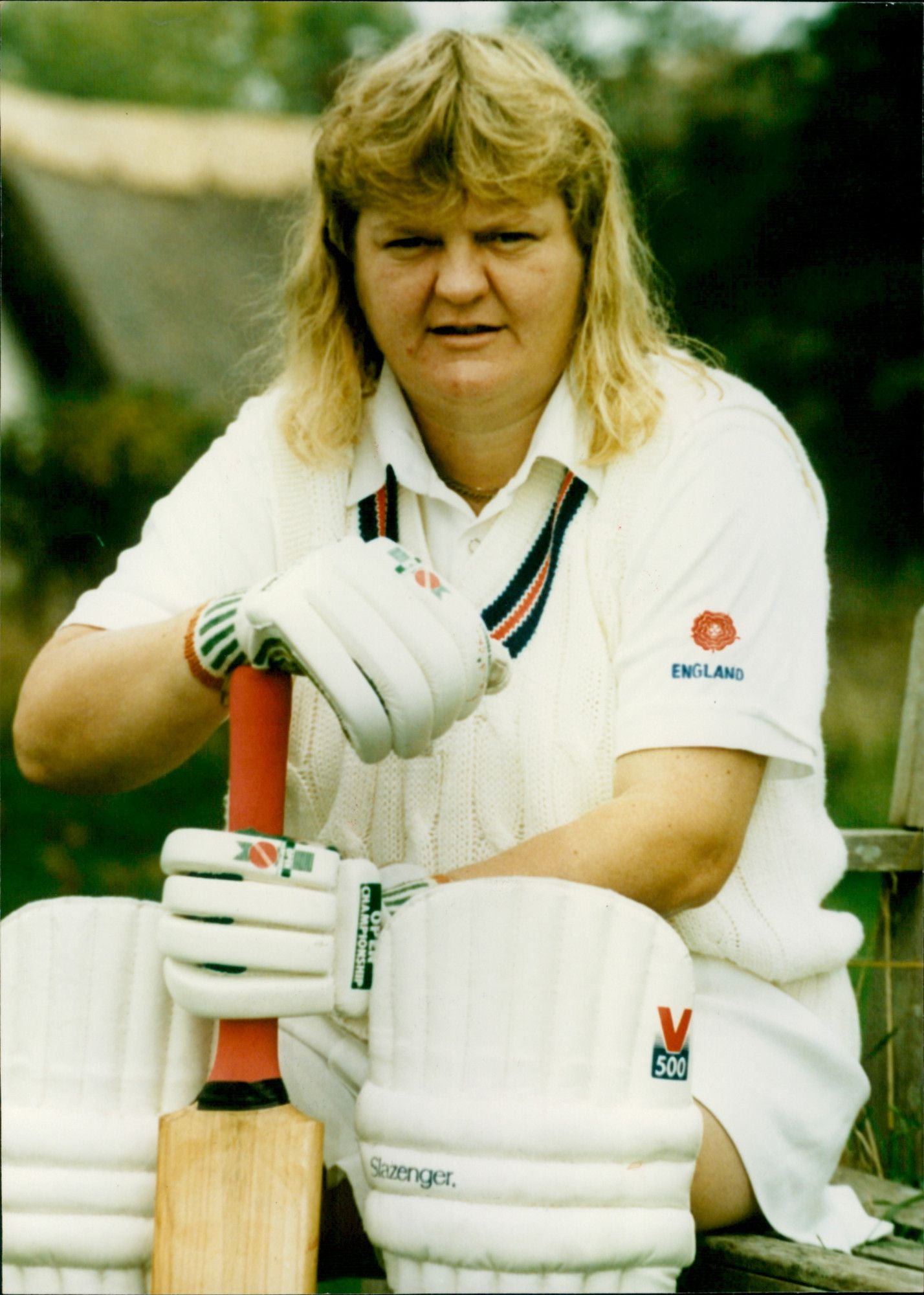England cricketer Debbie Stock poses for a portrait. - Vintage Photogr