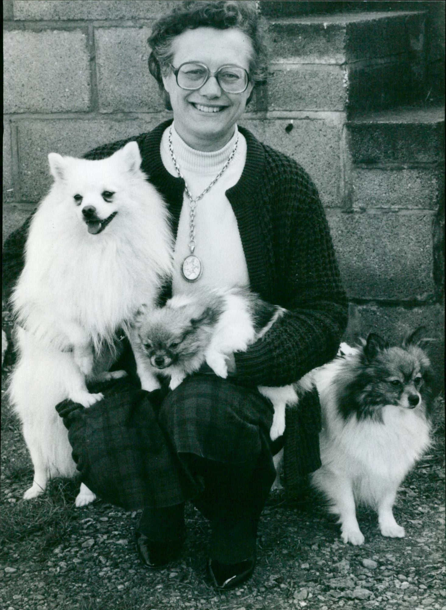 Zita, a German Spitz, and Mrs Jane Edmonds, the breed's part-owner and