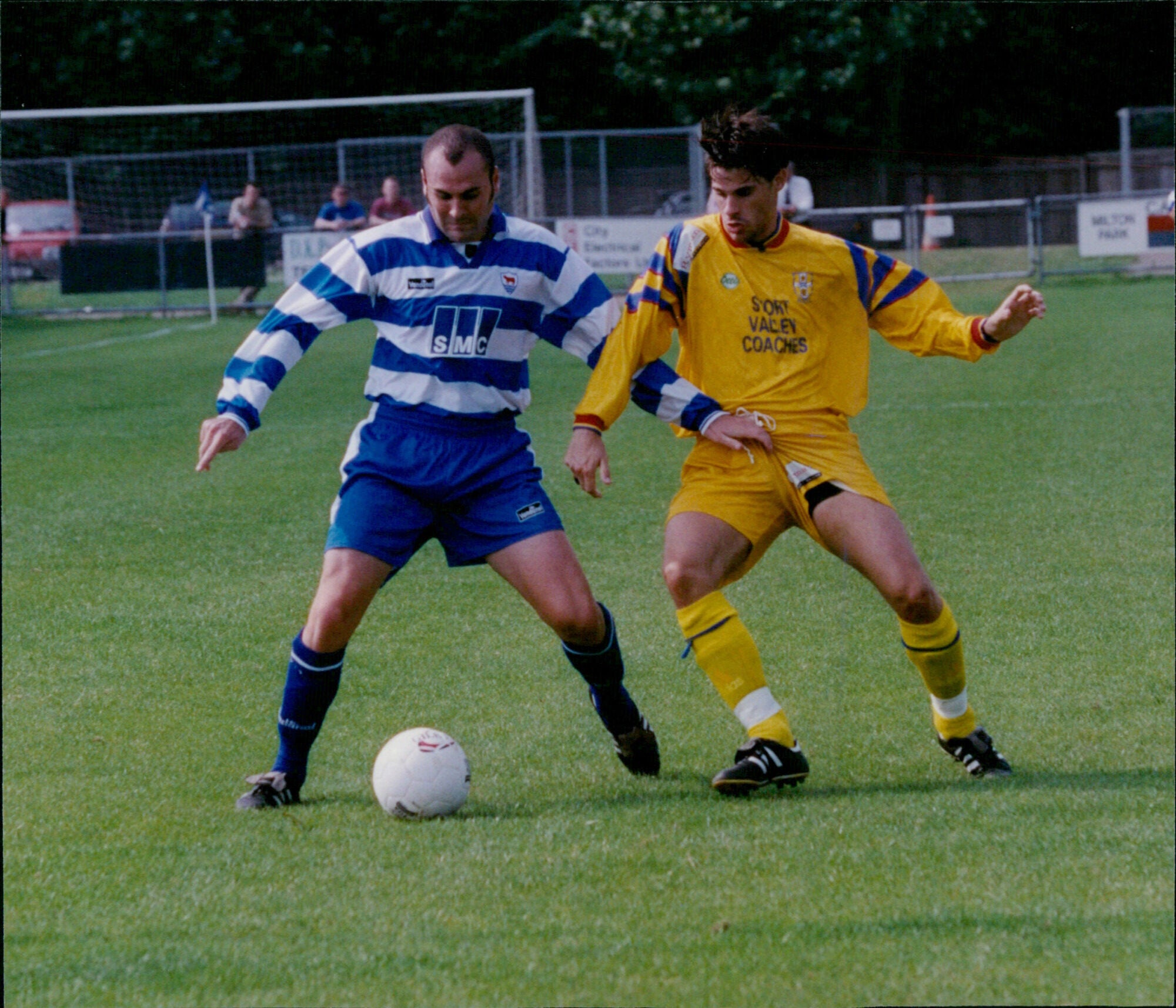 Oxford City Football Club coaches pose for a team photo at Court Place