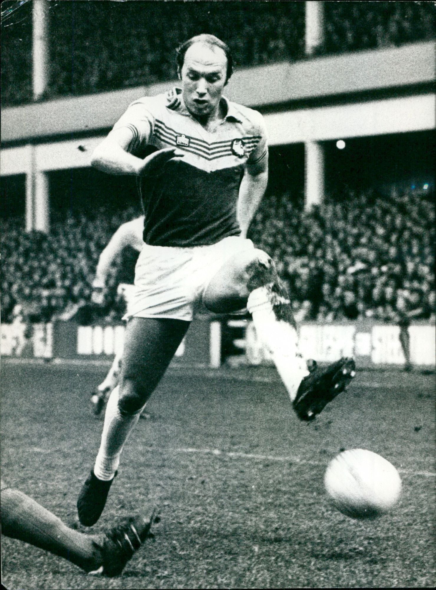 West Ham United's Bryan 'Pop' Robson shows off his high-stepping actio