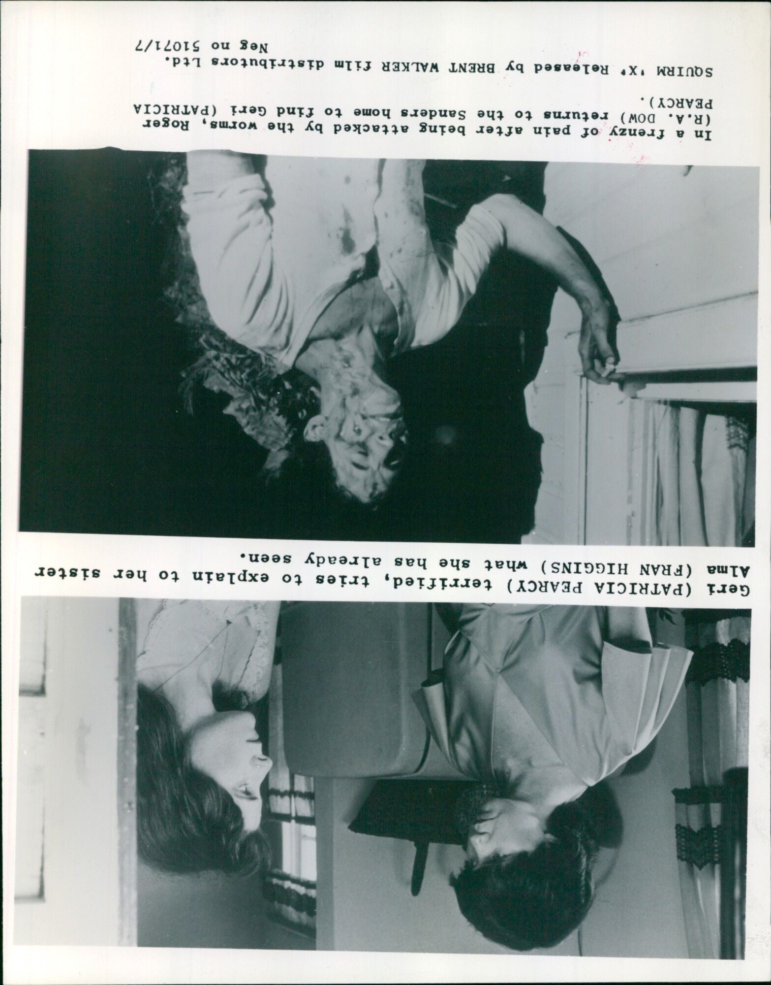 Geri (Patricia Pearcy) and Alma (Fran Higgins) in a scene from the hor