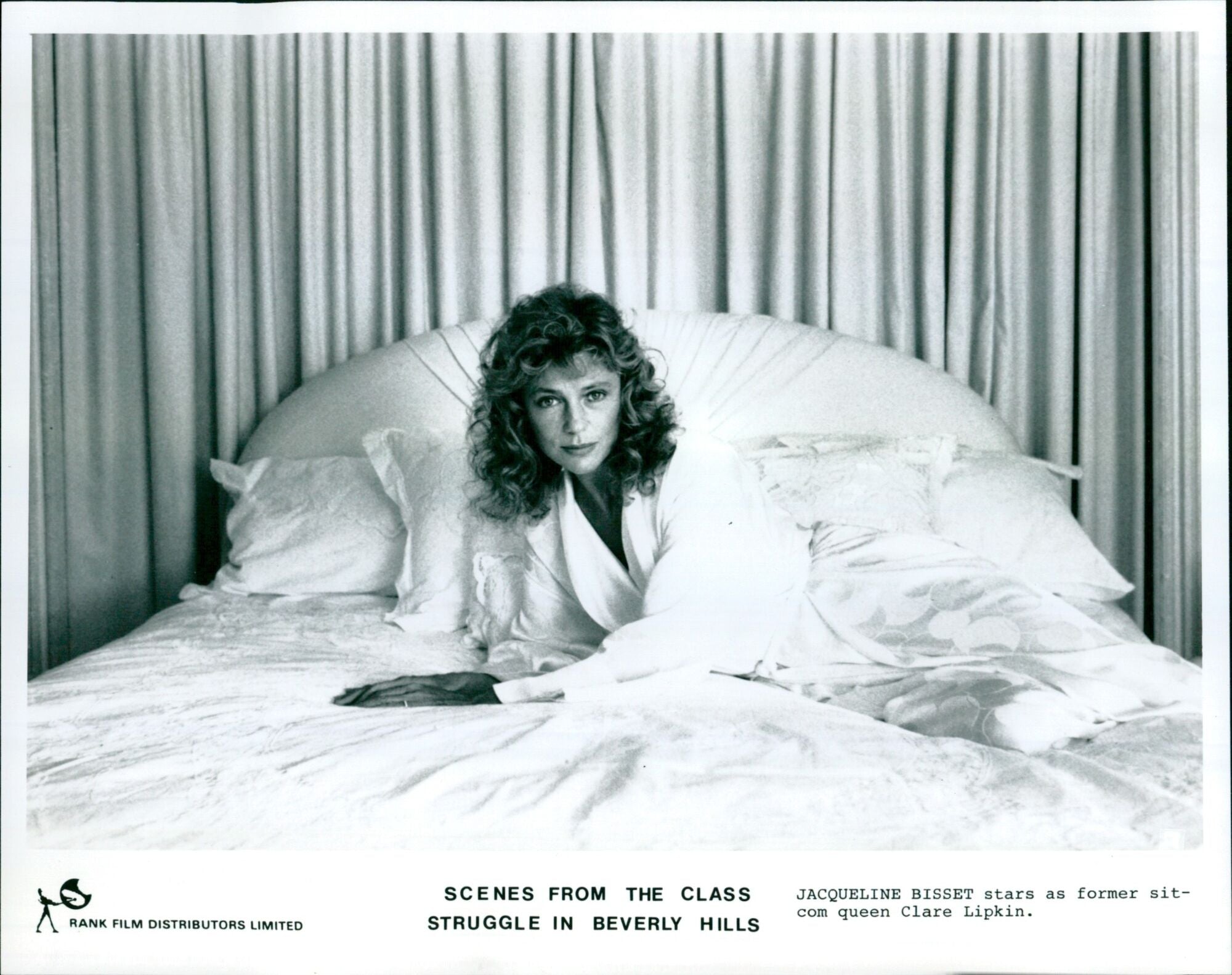 Actor Jacqueline Bisset on the set of Scenes from the Class Struggle i