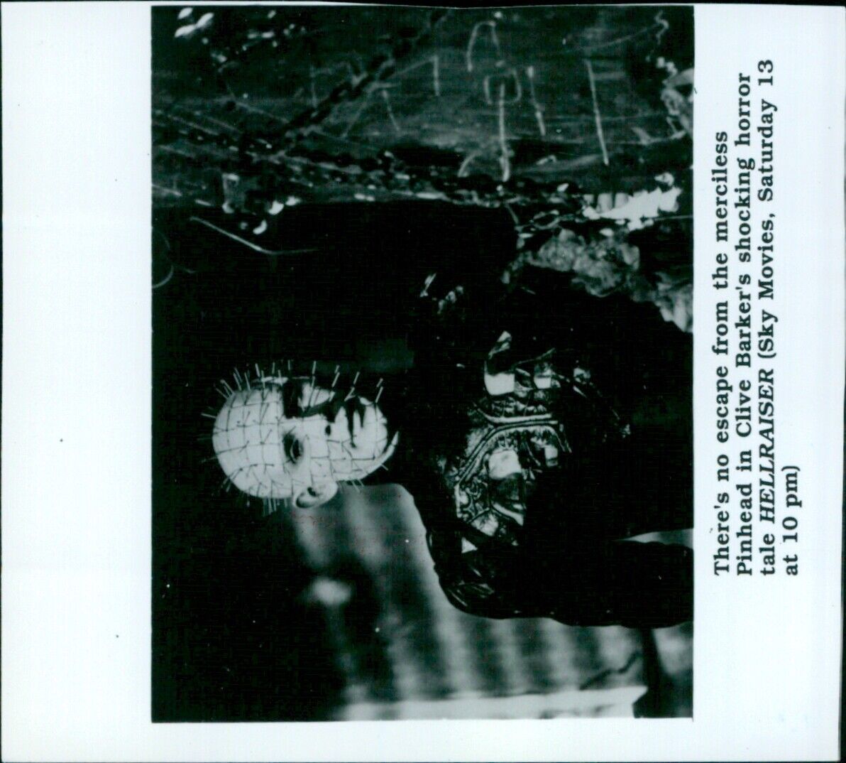 Actor Doug Bradley in character as Pinhead in the 1991 horror film HEL