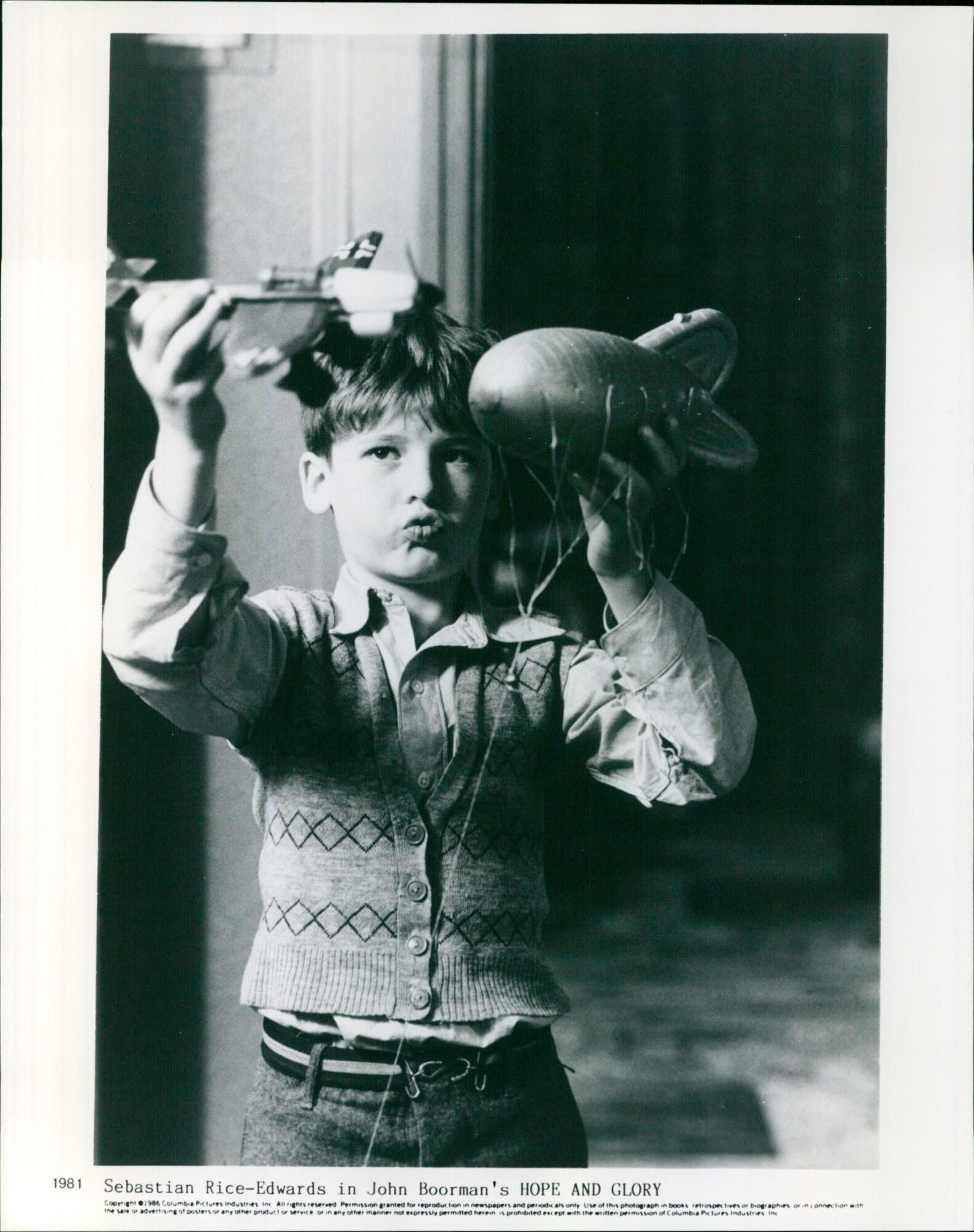 Sebastian Rice-Edwards in a scene from the film Hope and Glory. - Vint