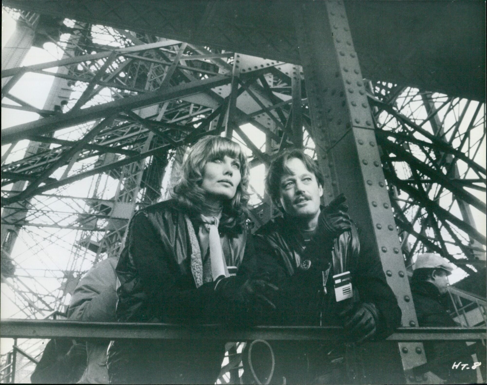 Cast members from the stage production of The Hostage Tower pose for a