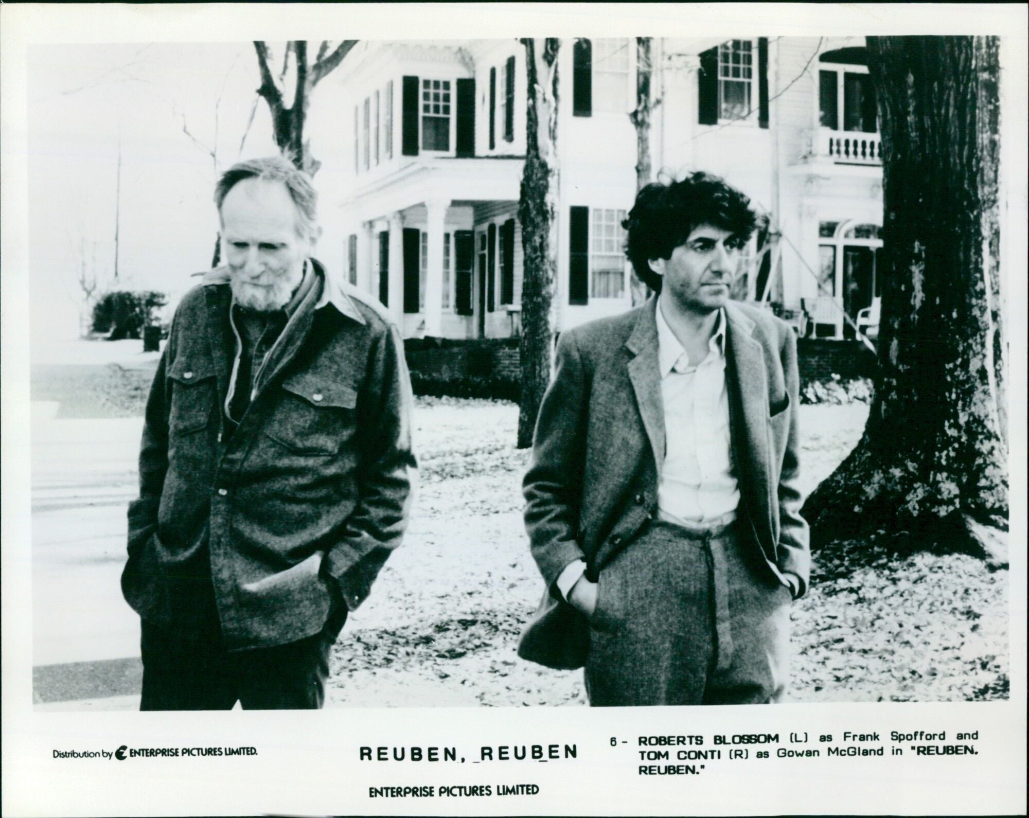 Actors Robert Blossom and Tom Conti in a scene from the film "Reuben,