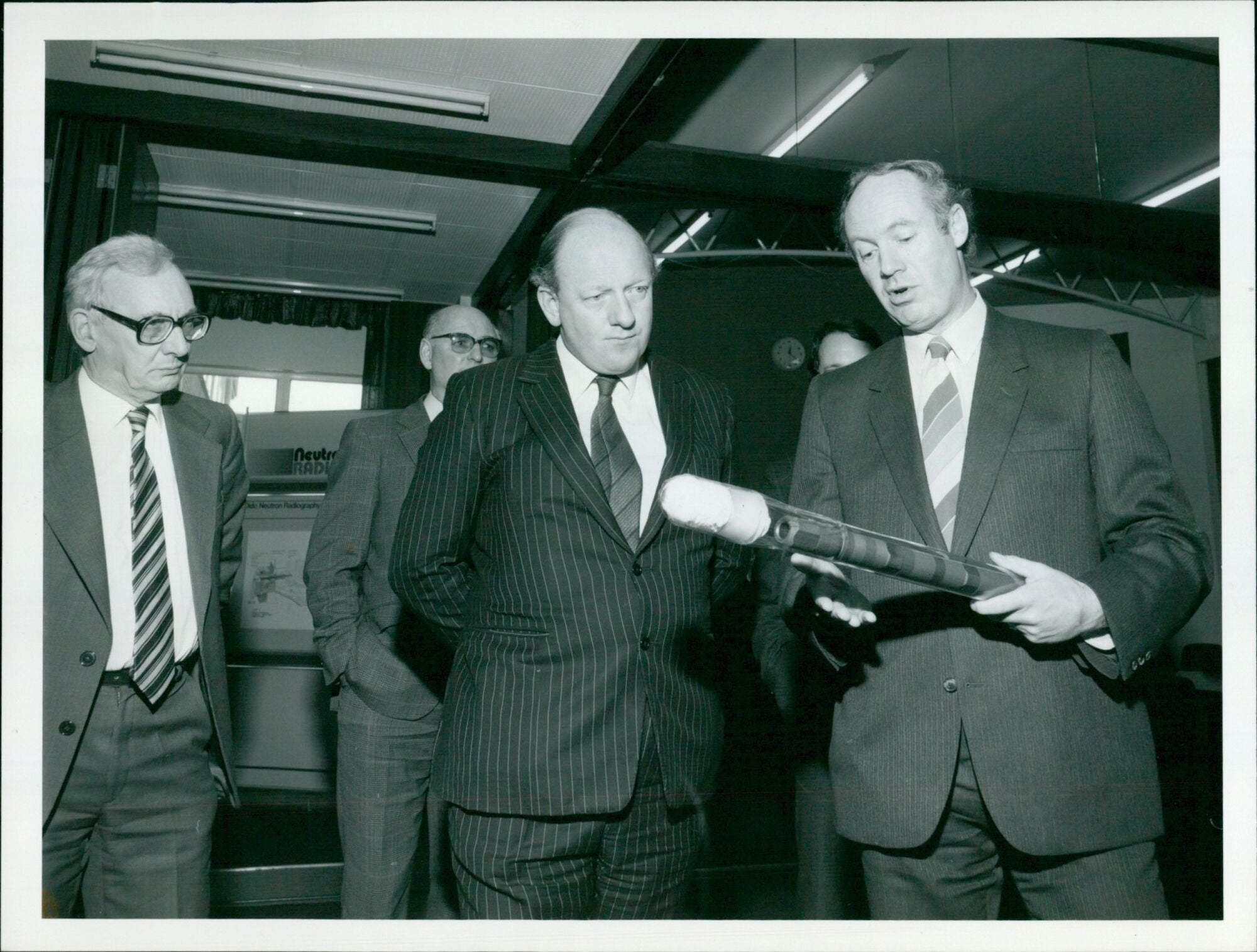 Scientists conducting neutron radiography at the A.E.R.E. Harwell faci