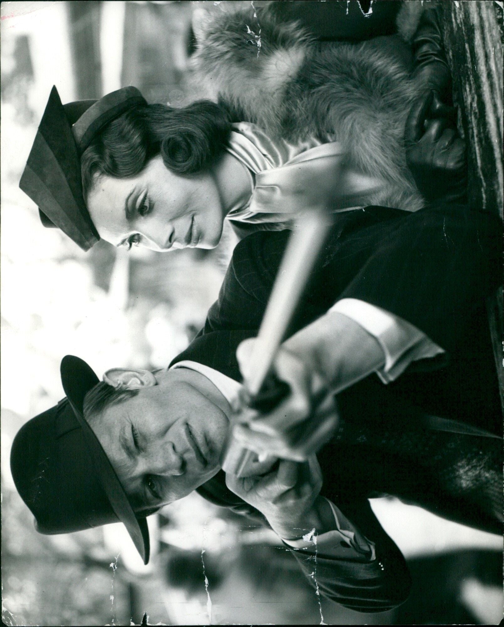 Michael York and Hildegard Neil on the set of the film "England Made M