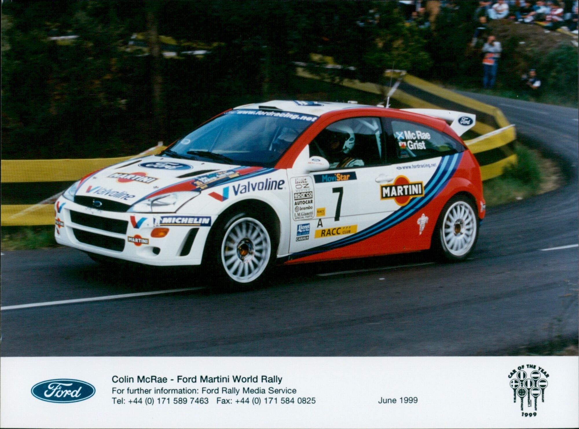 Ford V MARTINI race car competing in the World Rally event. - Vintage