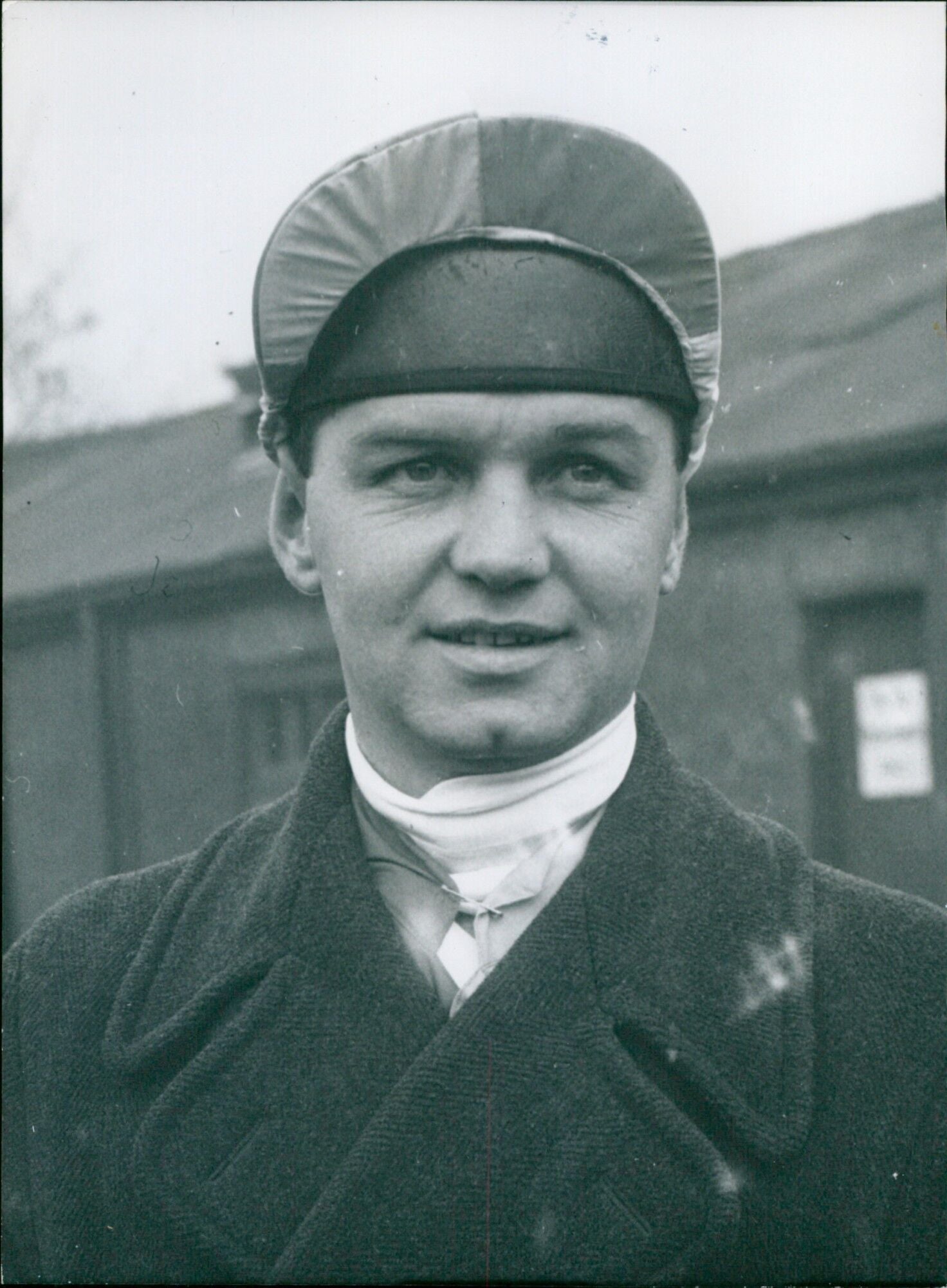 National Hunt jockey Percy Igham poses for a photograph during a succe