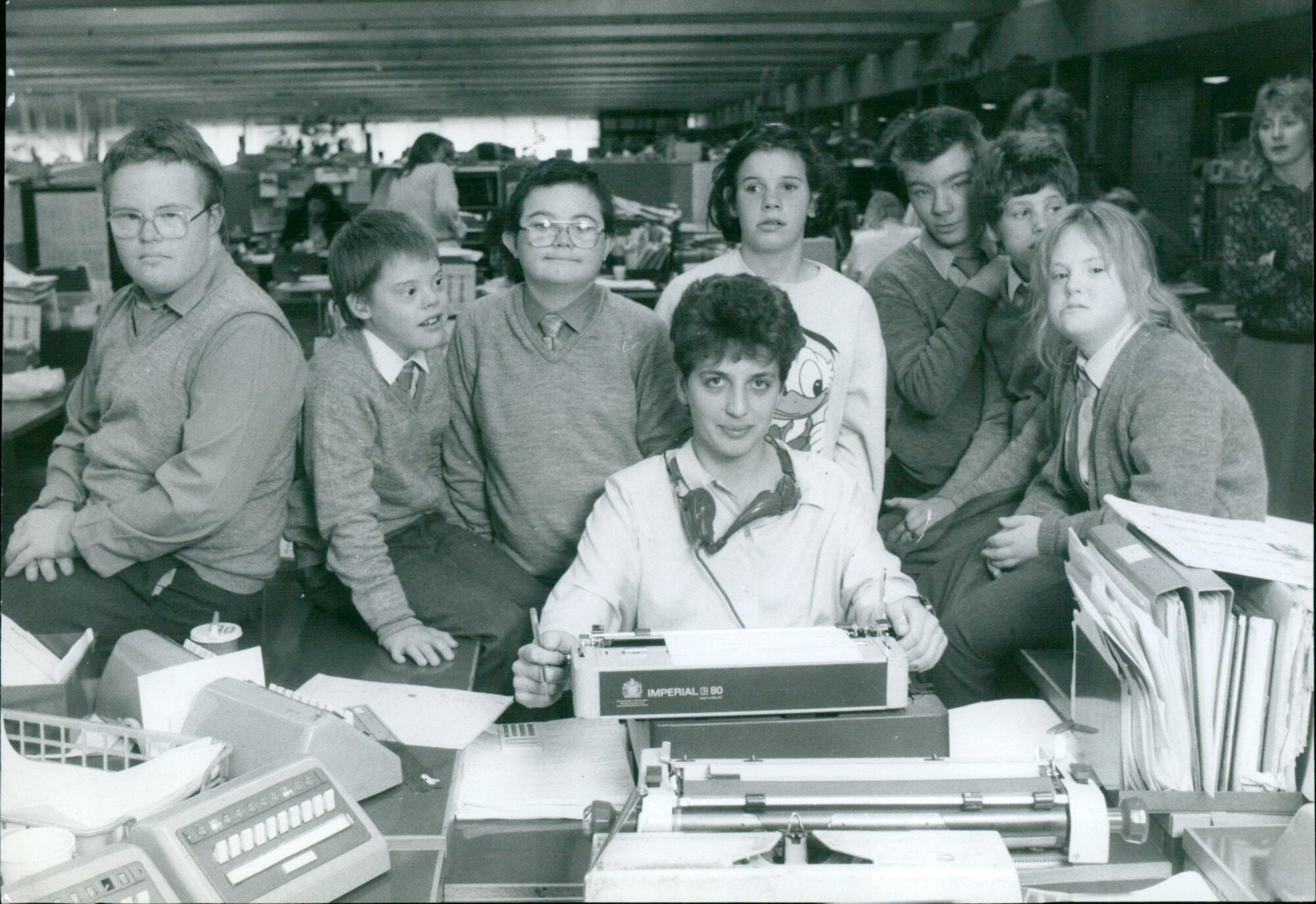 Imperial B 80 John Watson School pupils take a closer look during thei