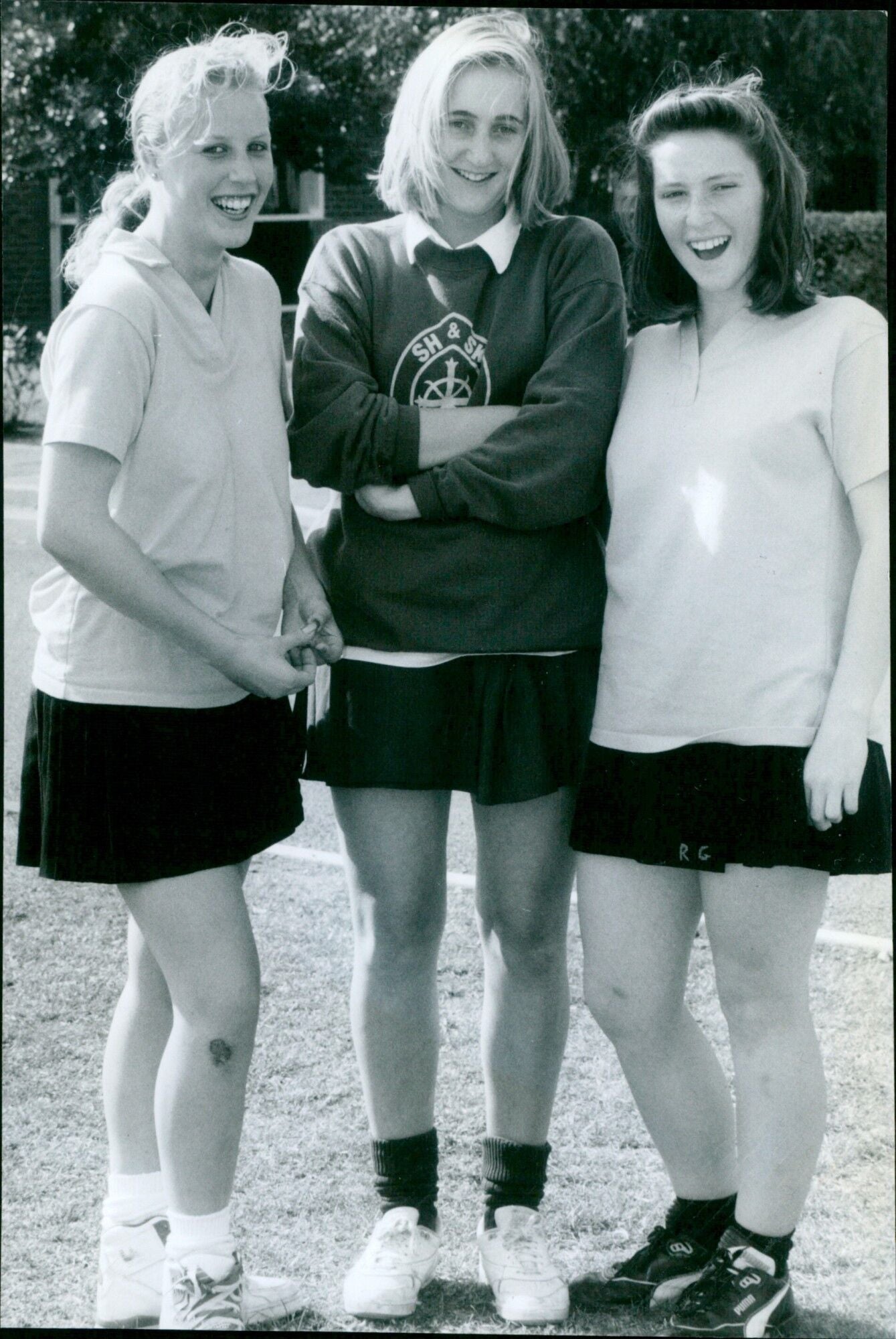 Larkmead School netball players in action. - Vintage Photograph